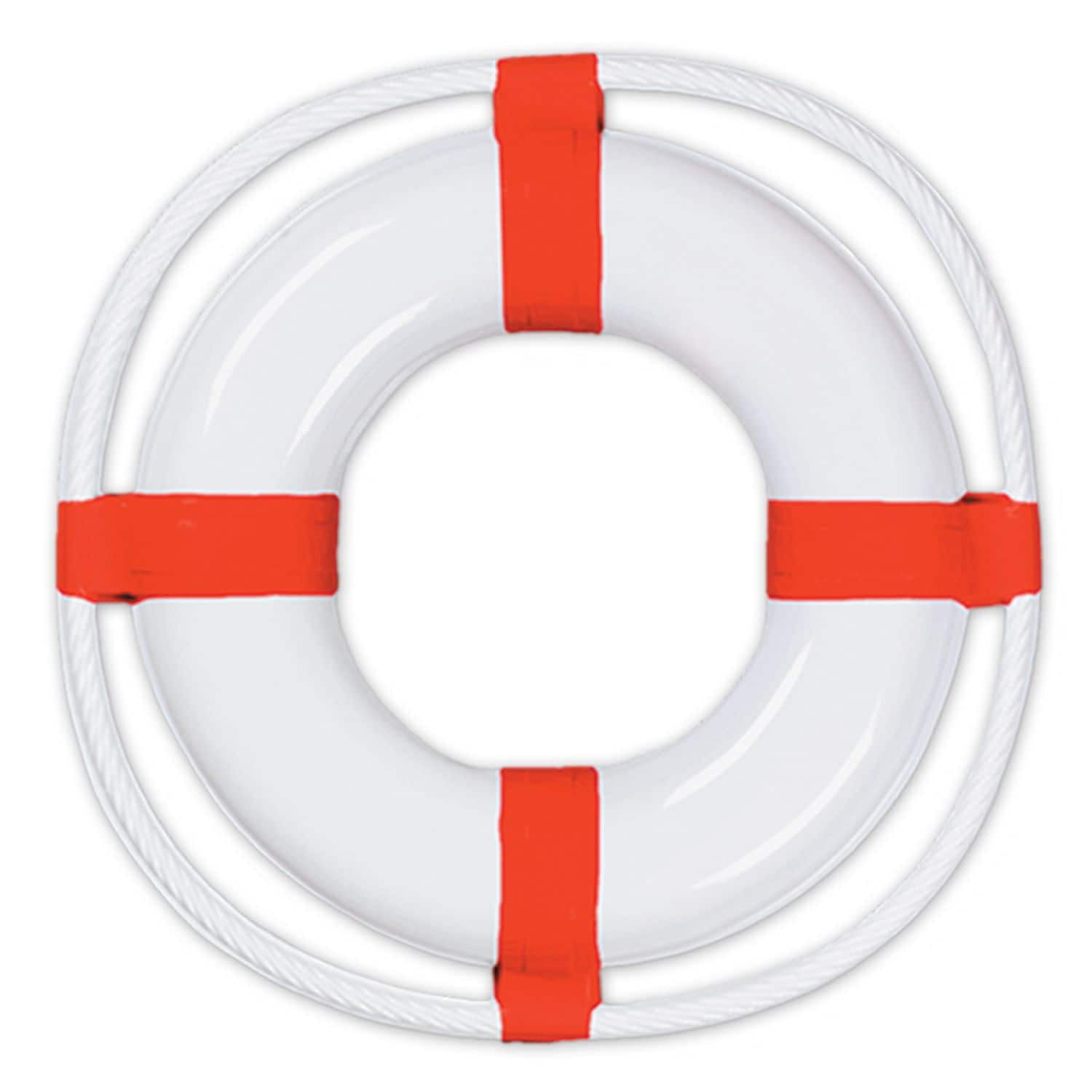 Beistle 23" Plastic Life Preserver White/Red 3/Pack (55502) - Walmart.com