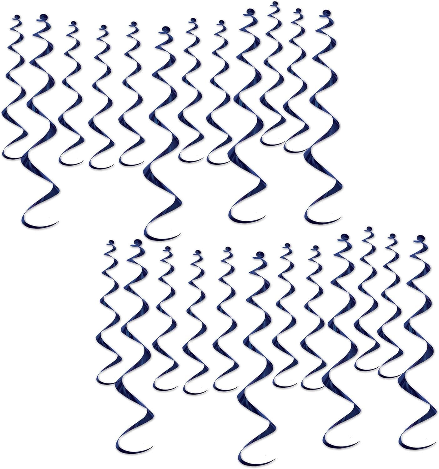 Beistle 24 Piece Metallic Plastic Hanging Swirls Whirls for Birthday ...