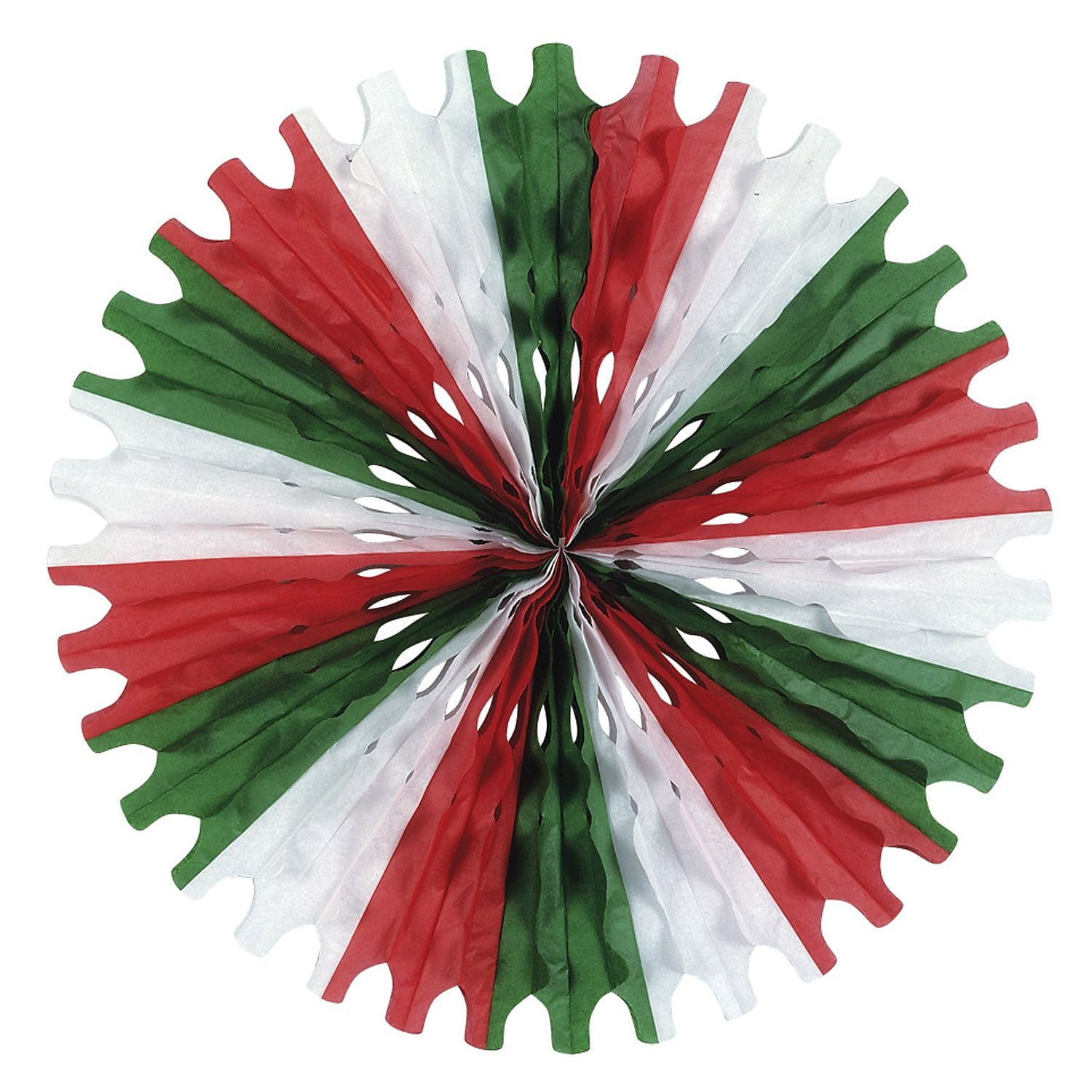 Beistle 25" Tissue Fan Red/White/Green 4/Pack 55293-RWG - Walmart.com