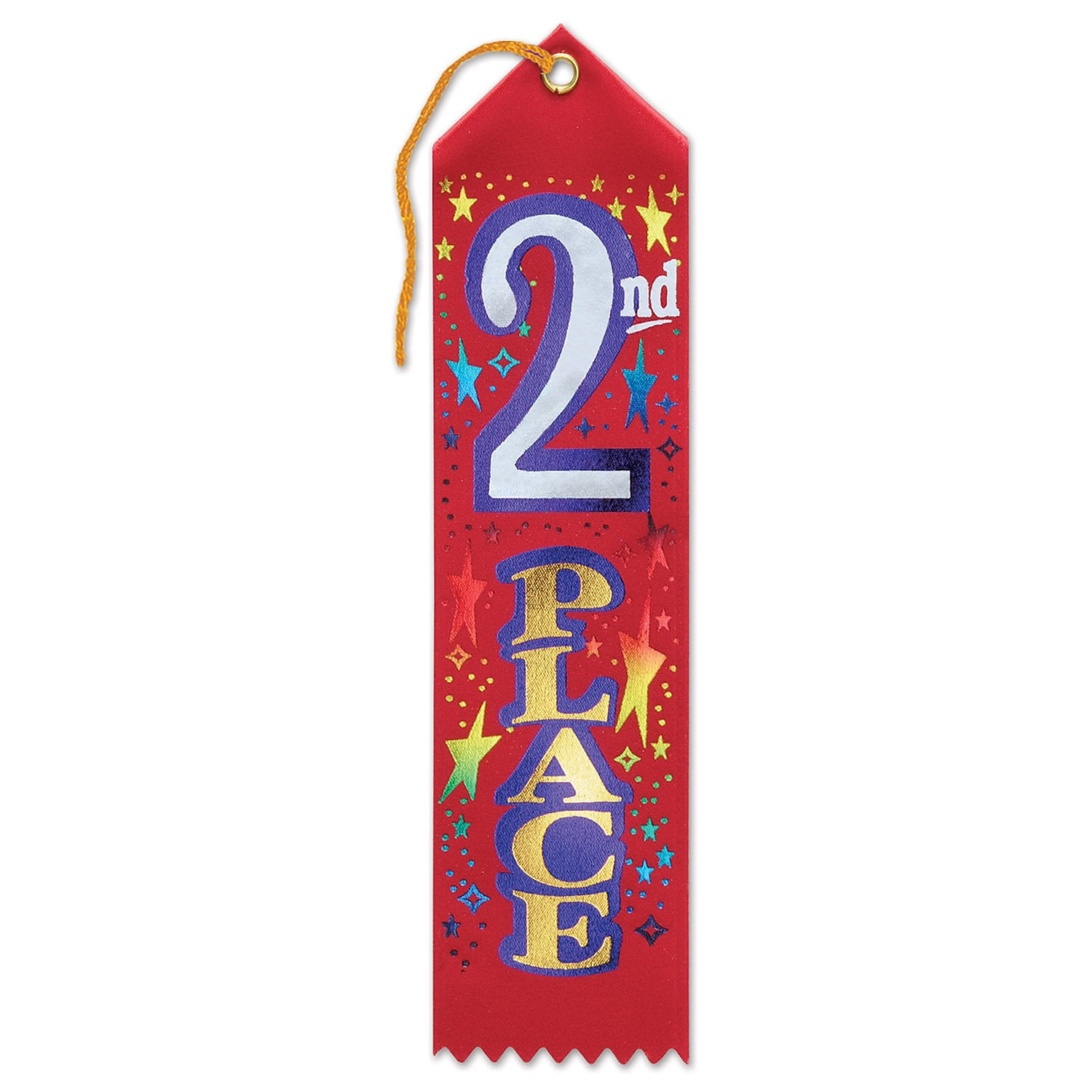 Beistle 2nd Place Award Ribbon 2" x 8" Pack of 6 (DM-AR02) - Walmart.com