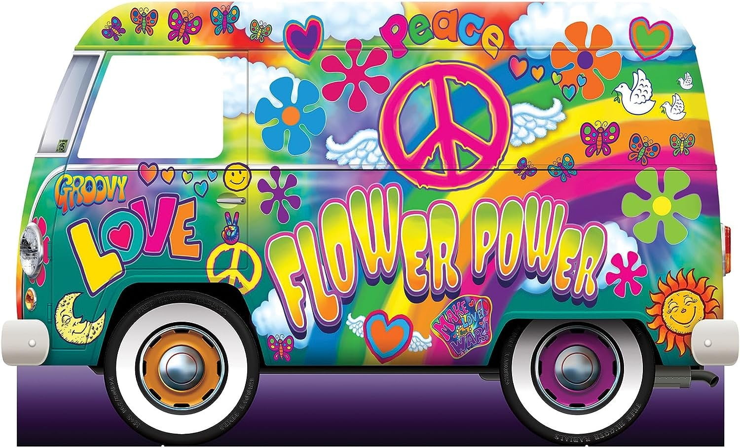 Beistle 3' 7" x 5' 11" Groovy Hippie Bus Stand-Up Retro 60's Theme ...