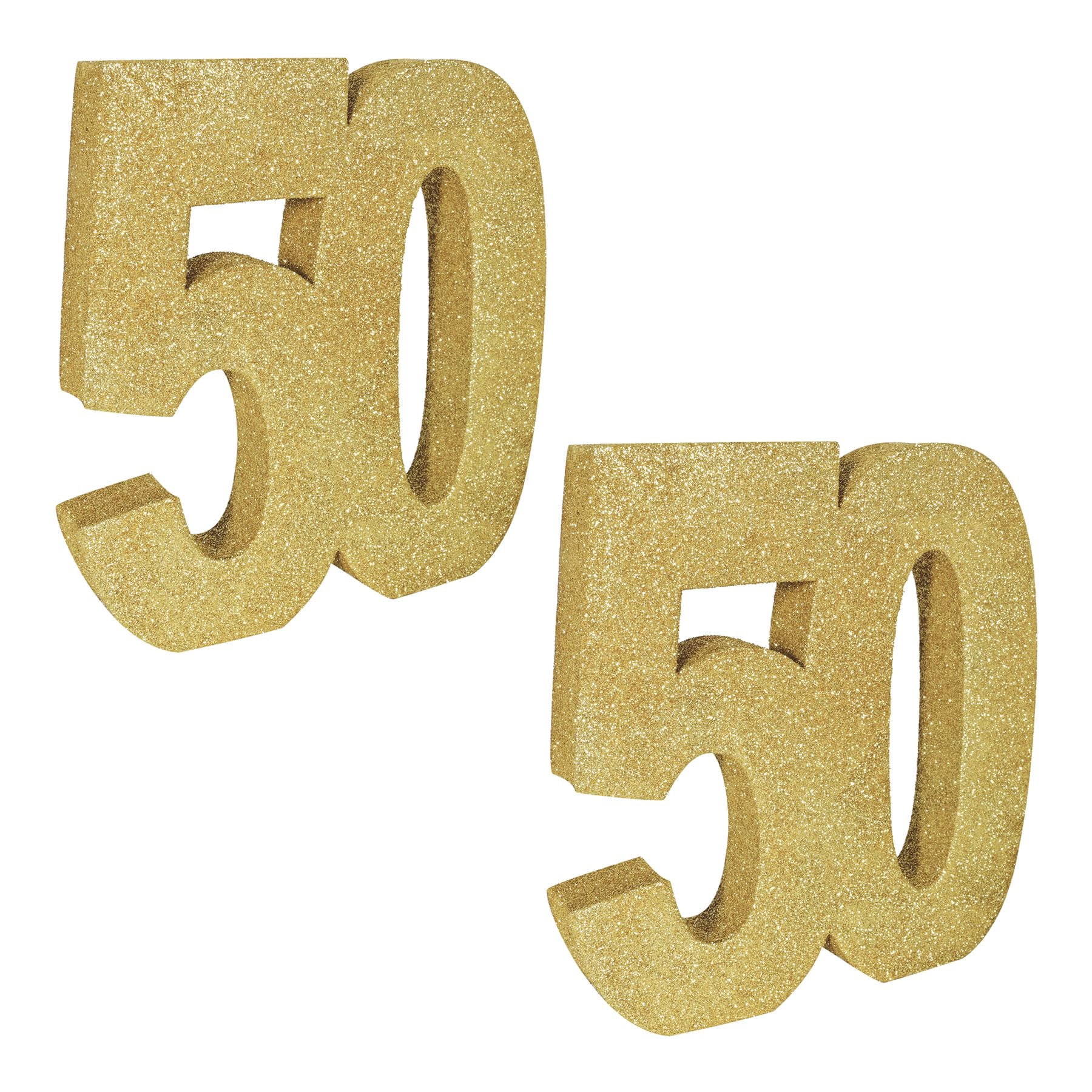 Beistle 3-D Number 50 Centerpiece, 8" x MHD18" x 1"- Gold Glittered ...