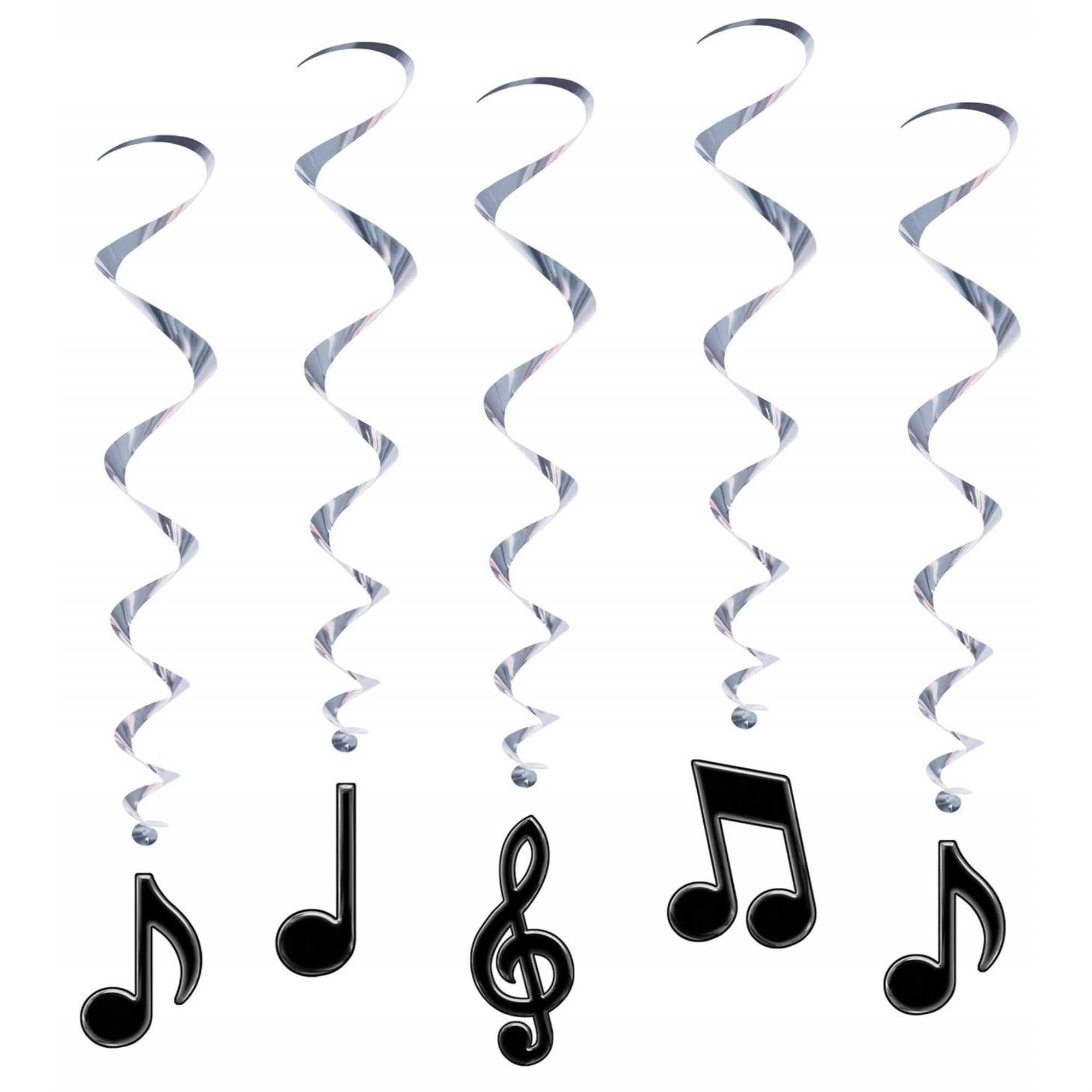 Beistle 3' Musical Note Whirls Black 15/Pack 57623 - Walmart.com