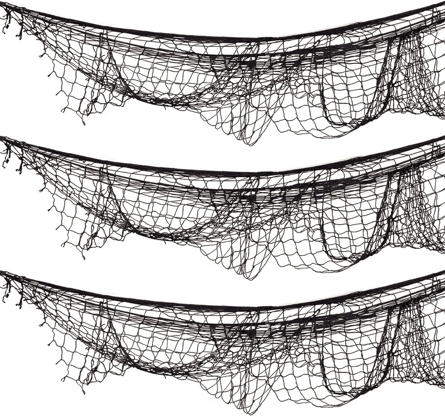 Beistle 3 Piece Black Cotton String Nautical Theme Decorative Fish ...