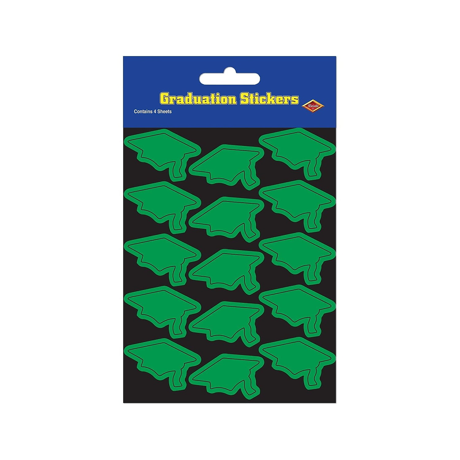 Beistle Mortarboard Graduation Party Stickers, Green - Walmart.com