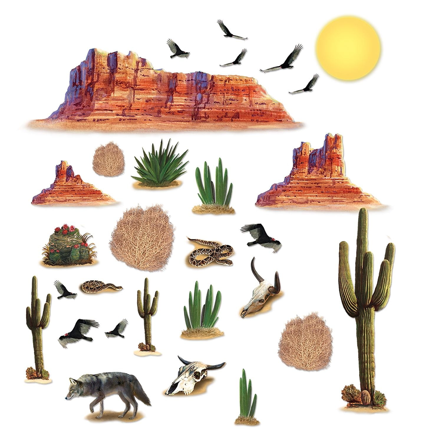 Wild West Desert Props 5"-4' 4" - 12 Pack (29 Per Package) - Walmart.com