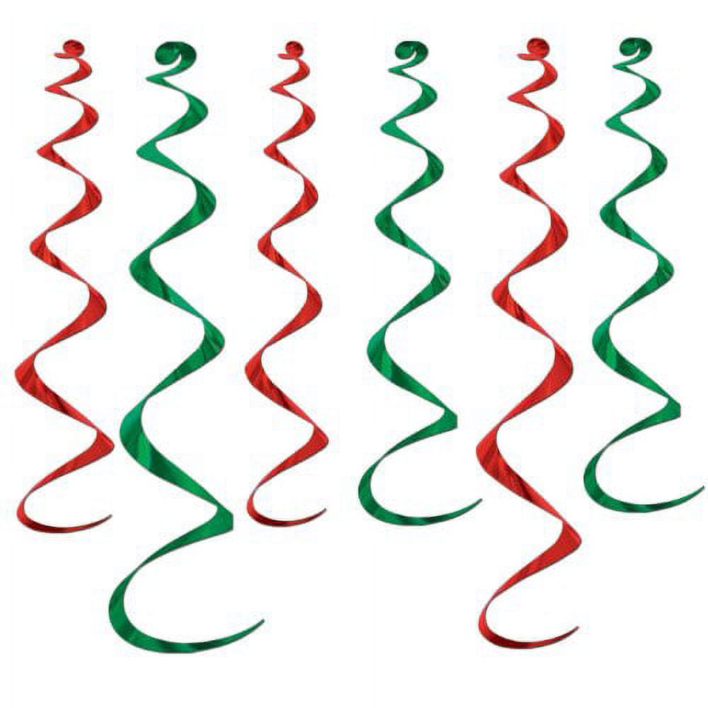 Red And Green School Colors Twirly Whirlies Hangers Party Decoration 6 ...