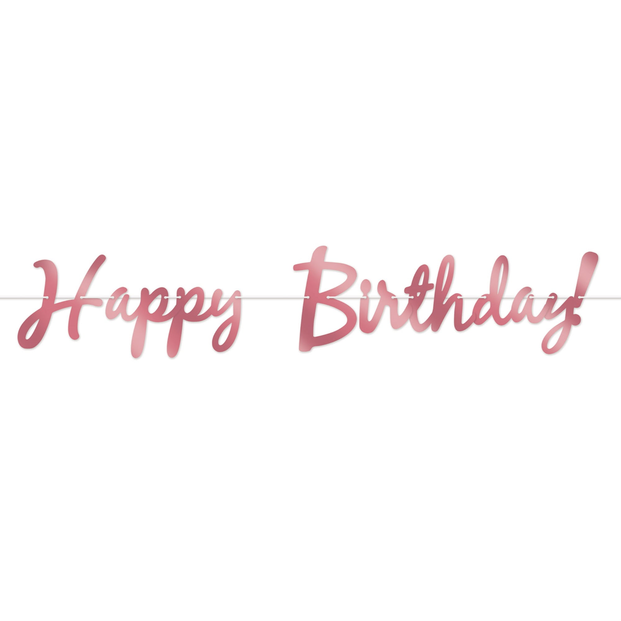 Beistle 53385RSEGD 9 in. x 5 ft. Foil Happy Birthday Streamer - Walmart.com