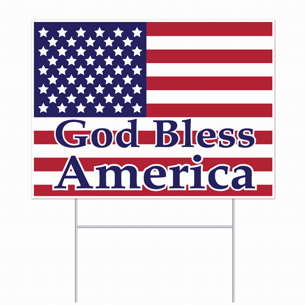 Beistle 53903 God Bless America Plastic Yard Sign - Walmart Business ...