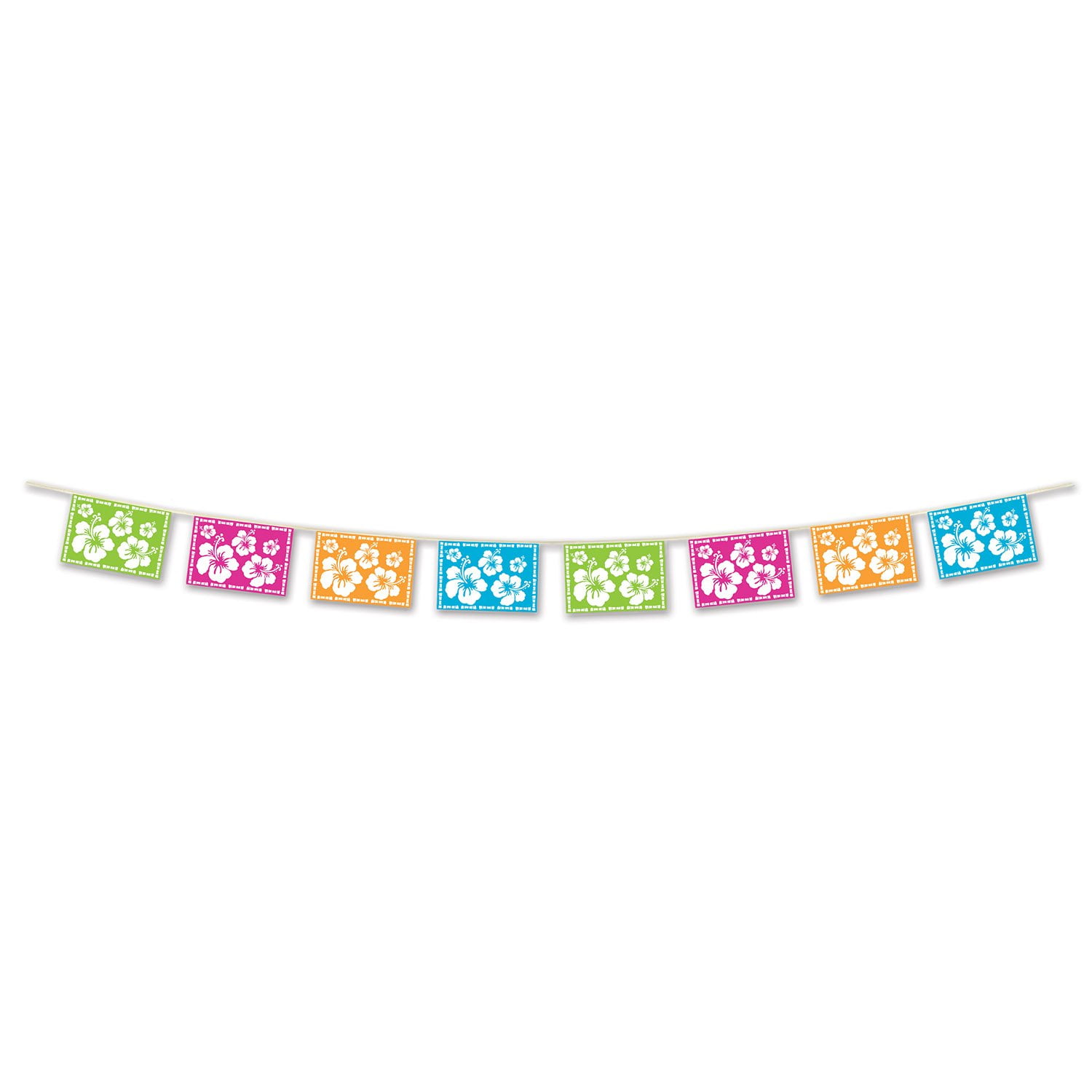 Beistle 54719 , Multicolor Luau Hibiscus Pennant Banner, 8" x 12' - Walmart.com