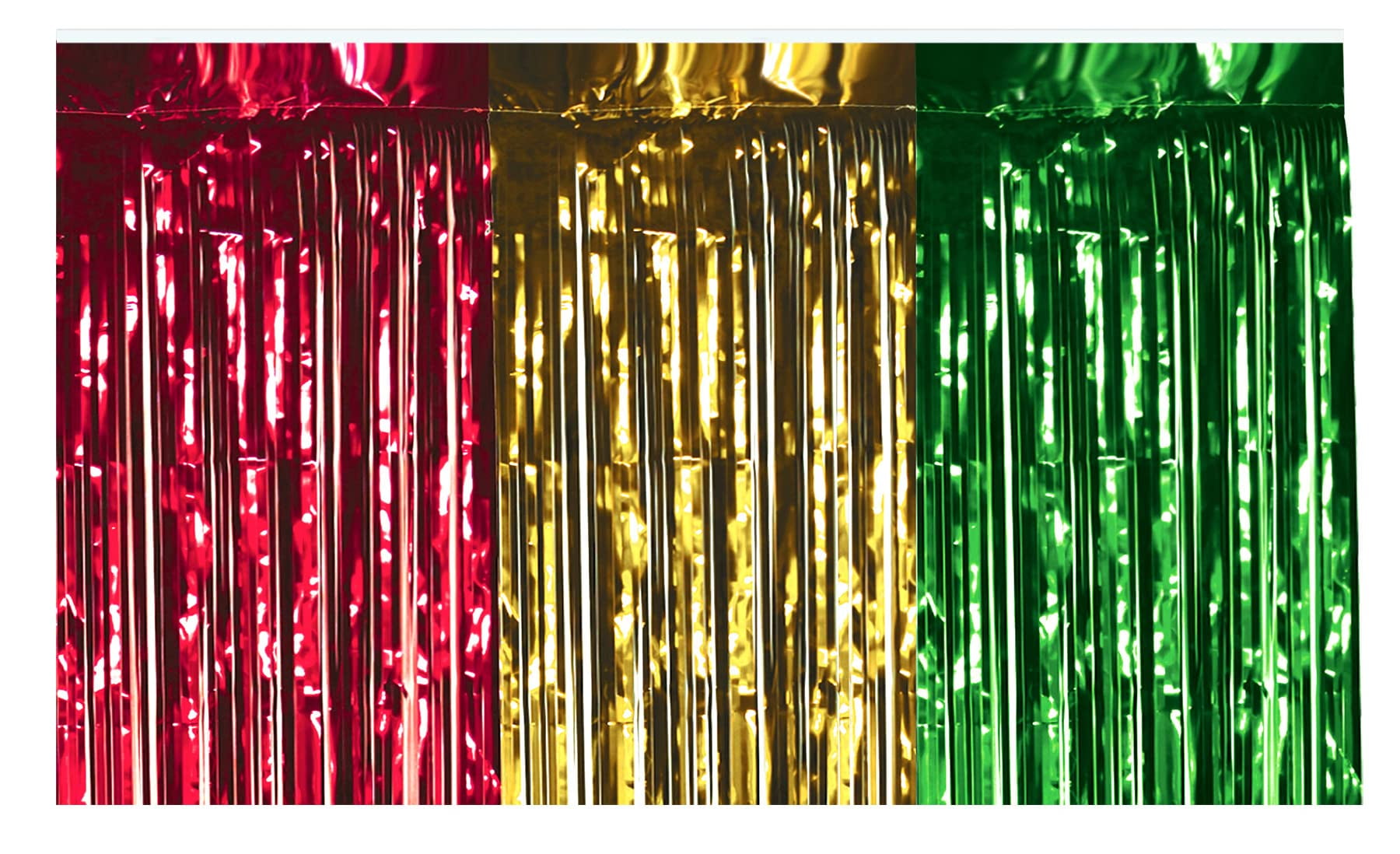 Pkgd 1-Ply FR Metallic Table Skirting (red, gold, green) Party ...