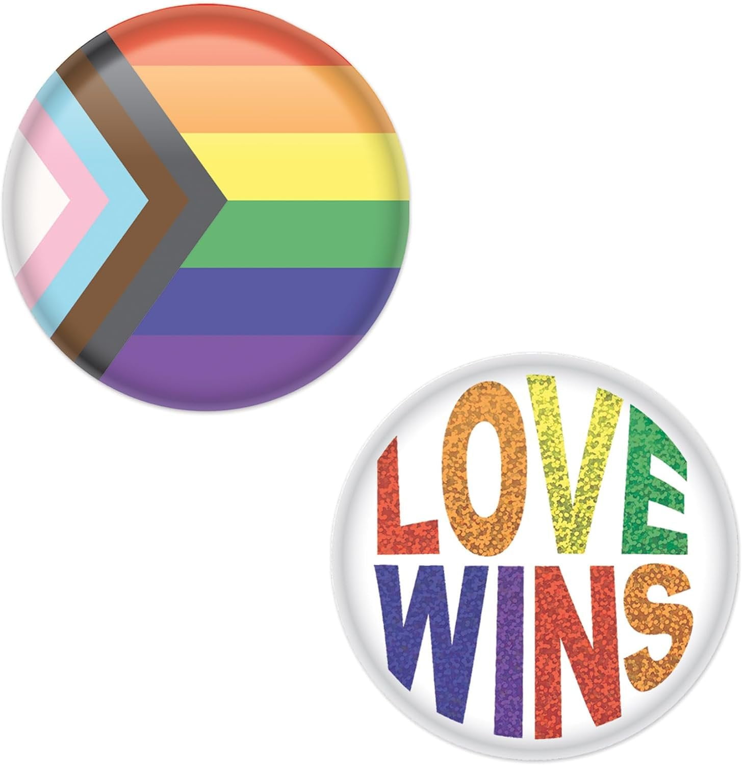 Beistle 6 Piece 2" Rainbow Pride Button Pins, LGBTQ Party Accessories - Walmart.com