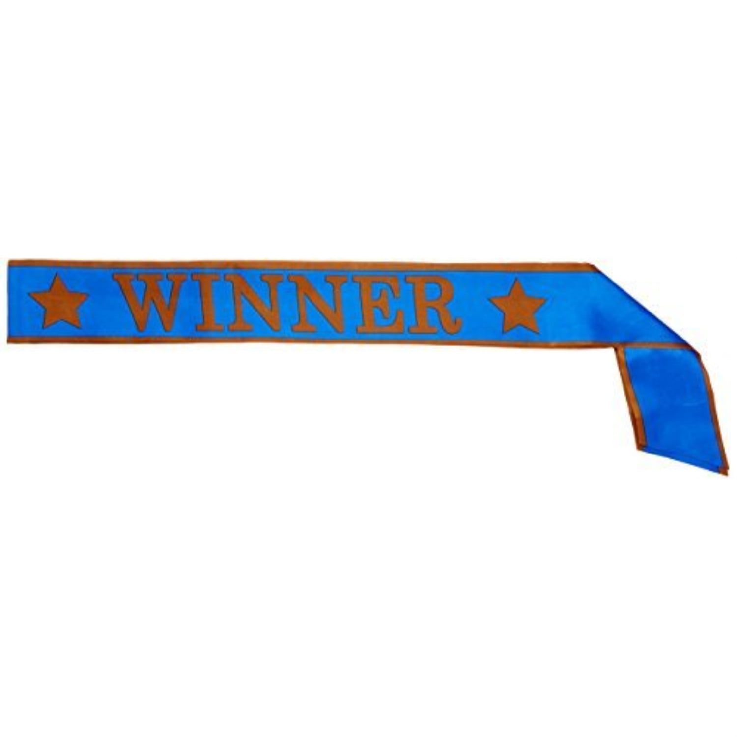 Winner Satin Sash by Beistle 60554, Blue with Gold Border and Print ...