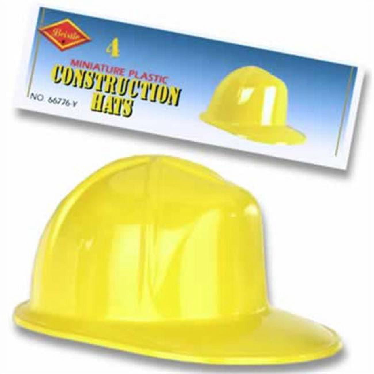 Beistle 66776-Y - Packaged Miniature Yellow Plastic Construction Hats ...
