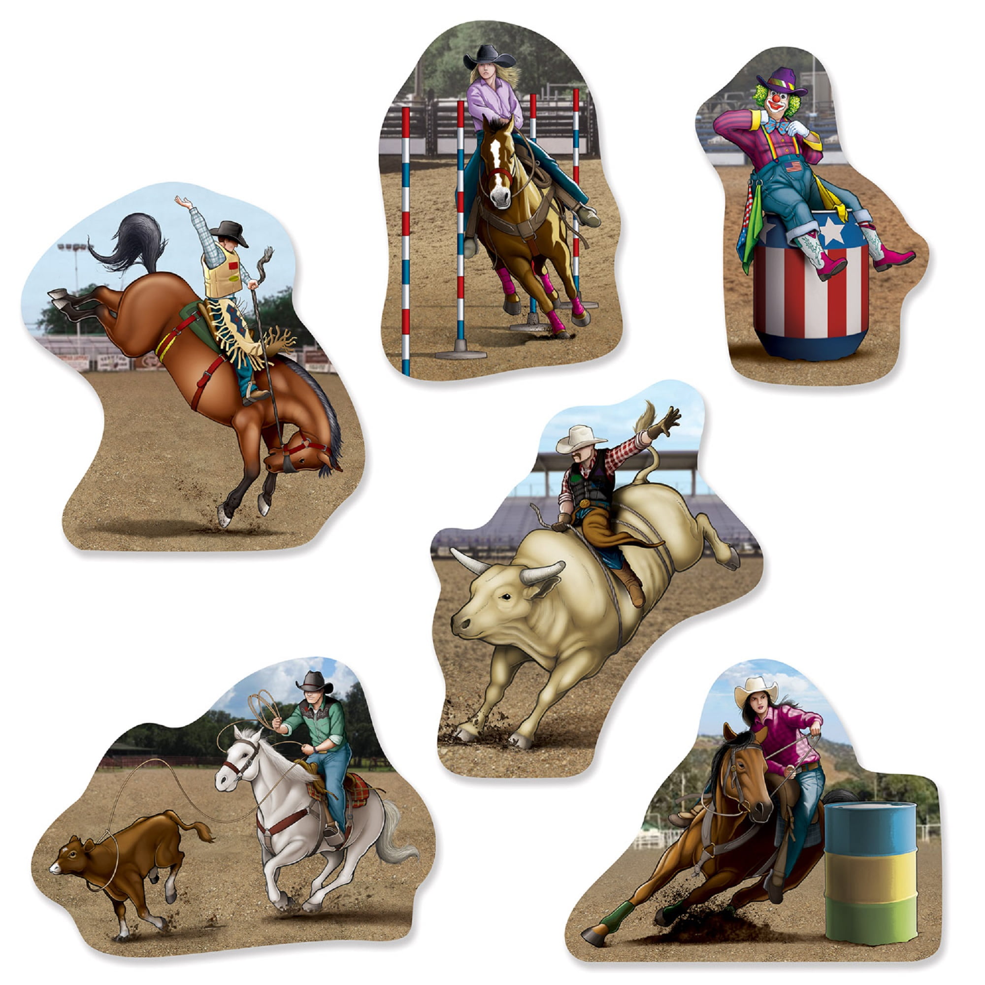 Beistle 72- Pieces Brown Western Show Animated Rodeo Party Cutouts 13.5 ...