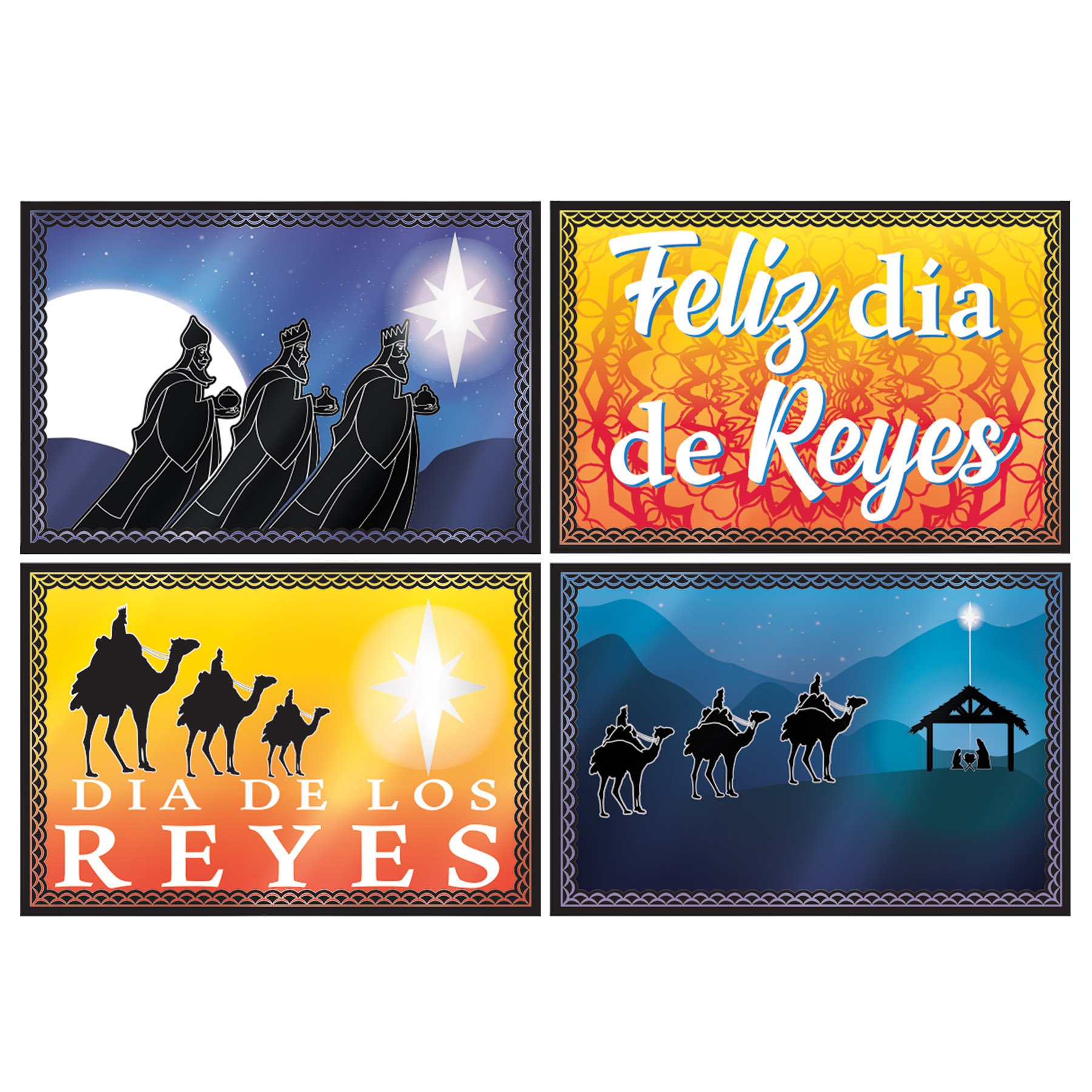 Beistle 8 Piece Wise Men Happy Three Kings Day Cut Outs, Nativity ...