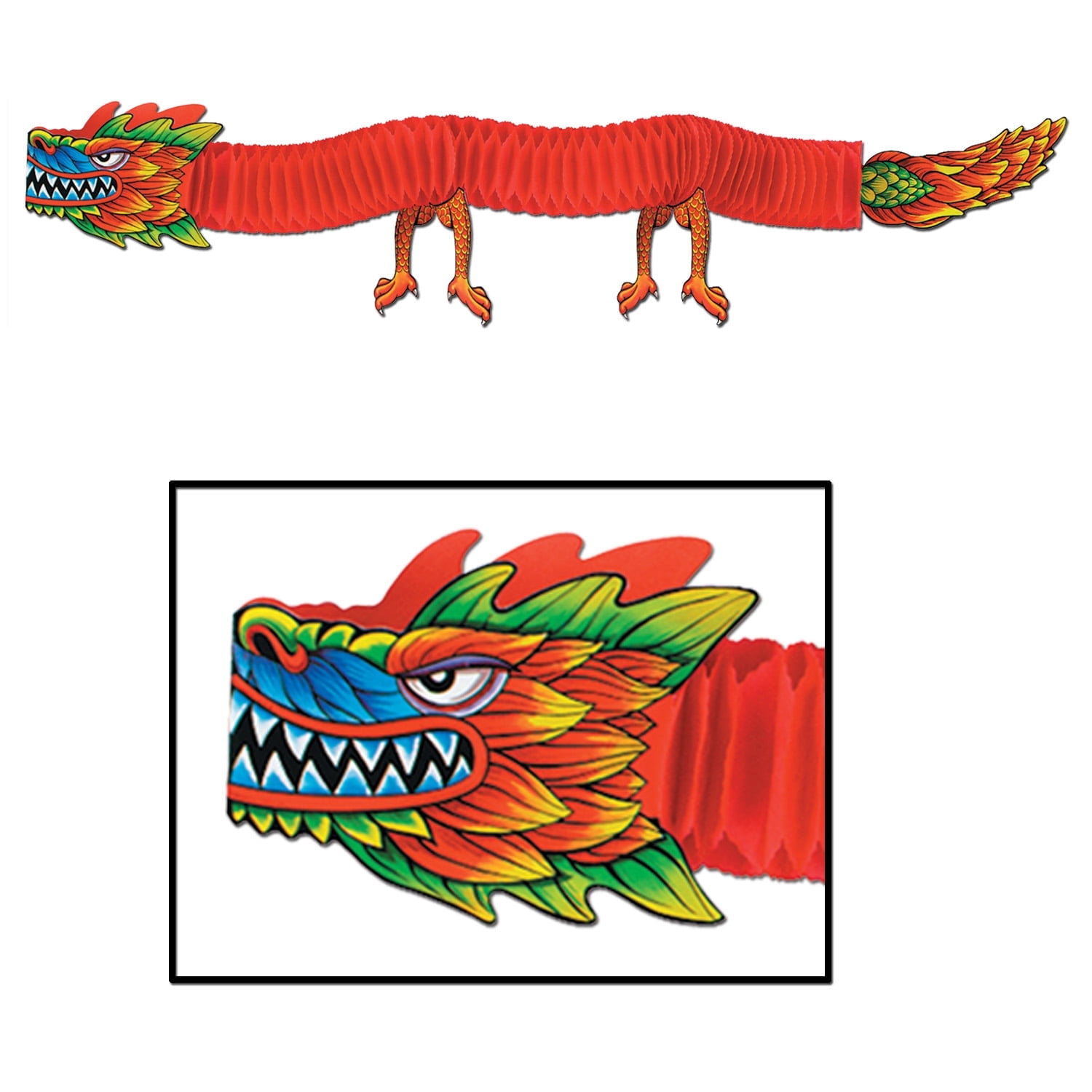 Beistle - Asian Tissue Dragon - 6' - Pack of 12 - Walmart.com