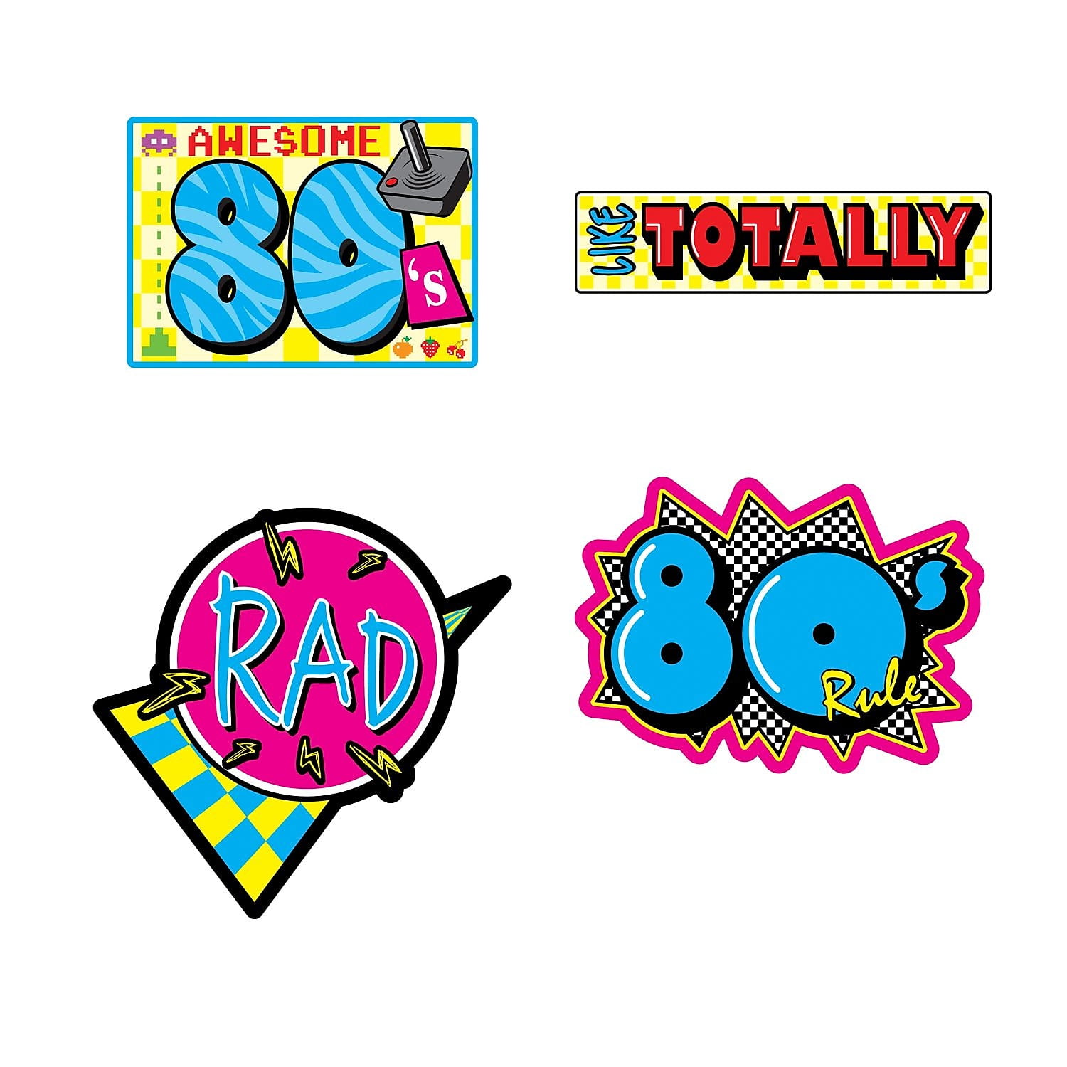 Beistle Awesome 80s Cutouts 16" 12/Pack 54340 - Walmart.com