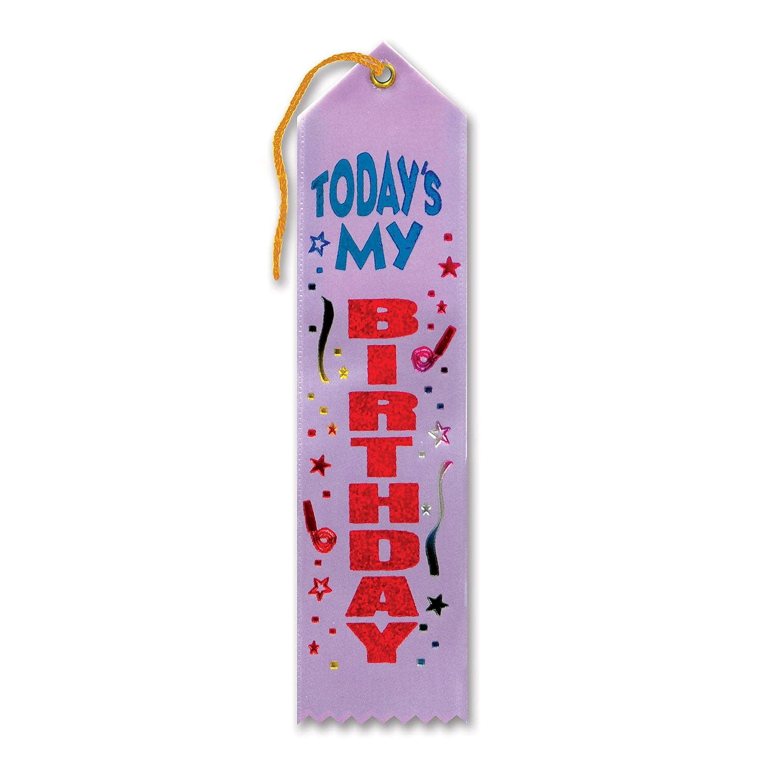 Beistle Biestle 2" x 8" Today's My Birthday Award Ribbon Light Purple 9 ...