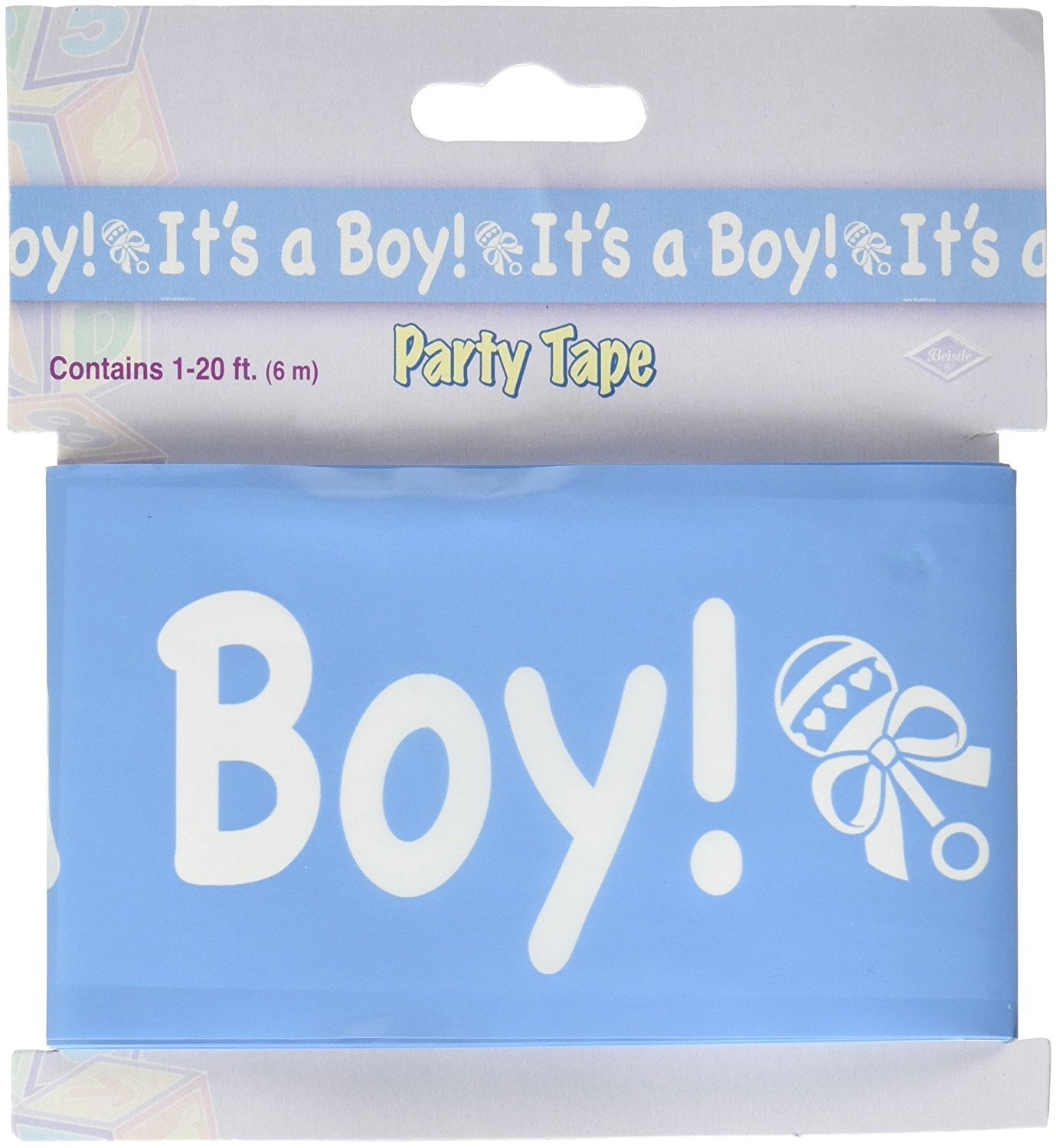 Beistle Boy Plastic Streamer Baby Shower Party Decorations, 3" x 20 ...
