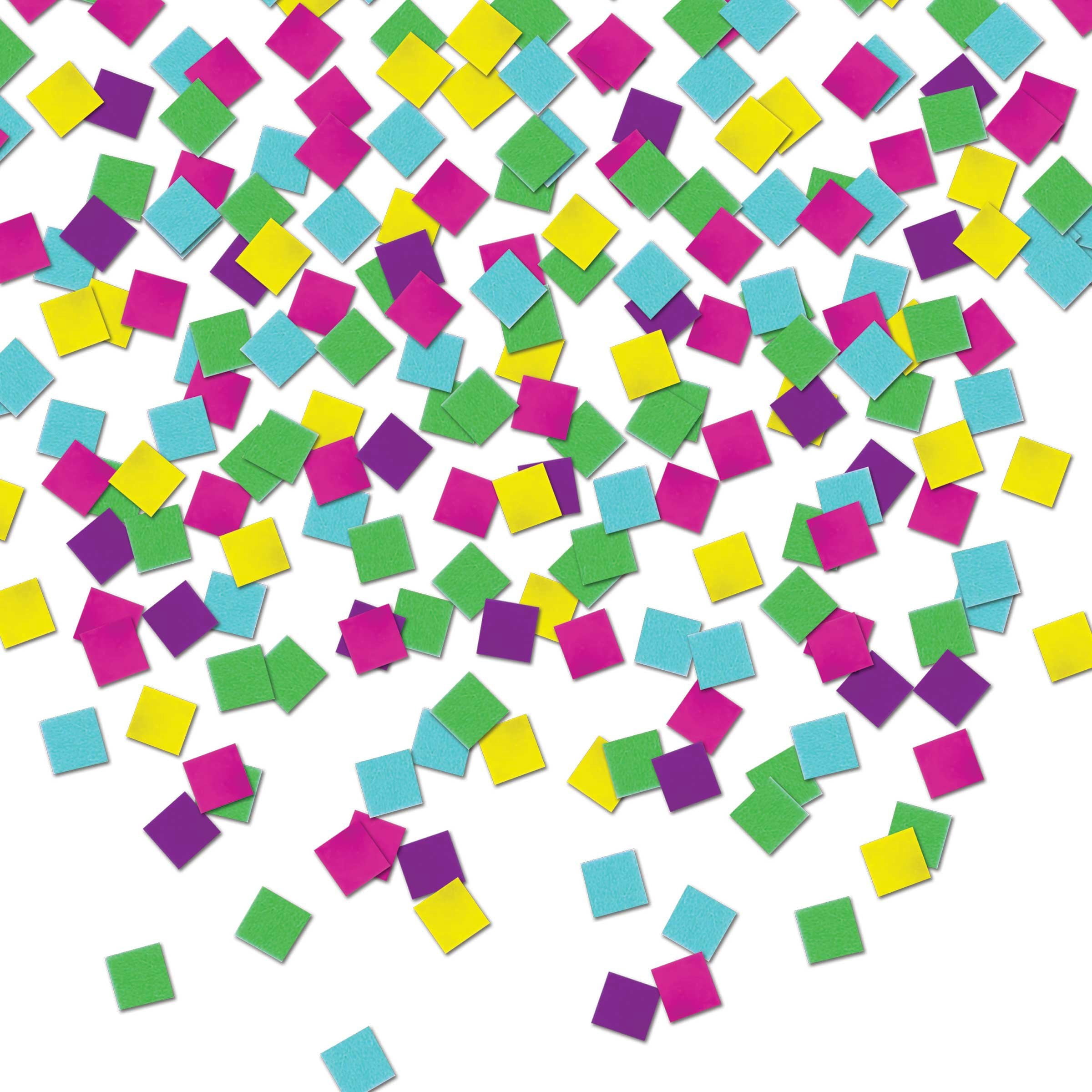 Beistle CN315 Small Multicolor Square Cutout Plastic Confetti-1 pack ...
