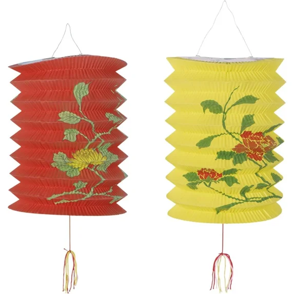 Beistle Chinese Flower Paper Lantern (2 Pcs) -1 Pack, Multicolored ...