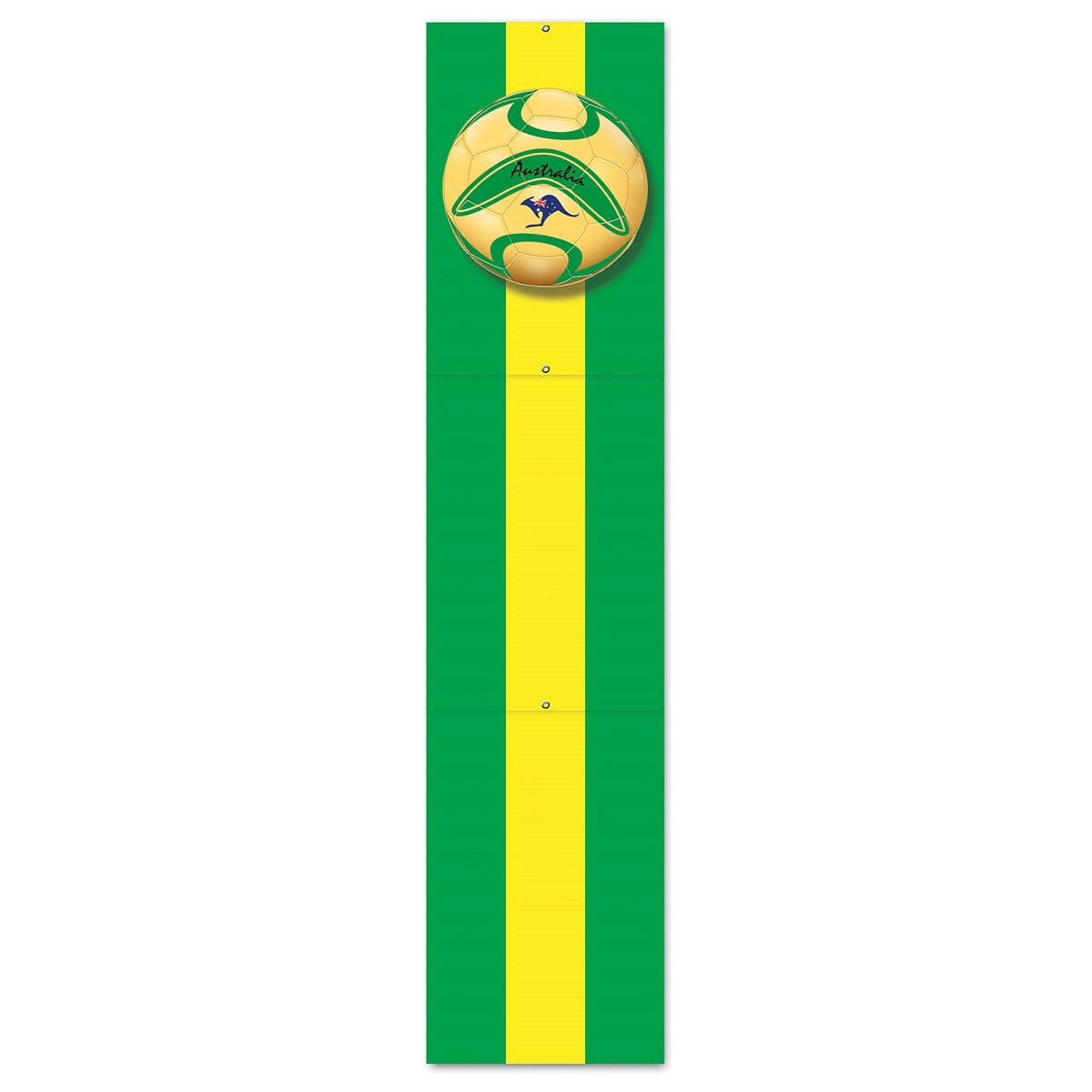 Club Pack of 12 Green and Yellow "Australia" Soccer Themed Jointed Pull ...