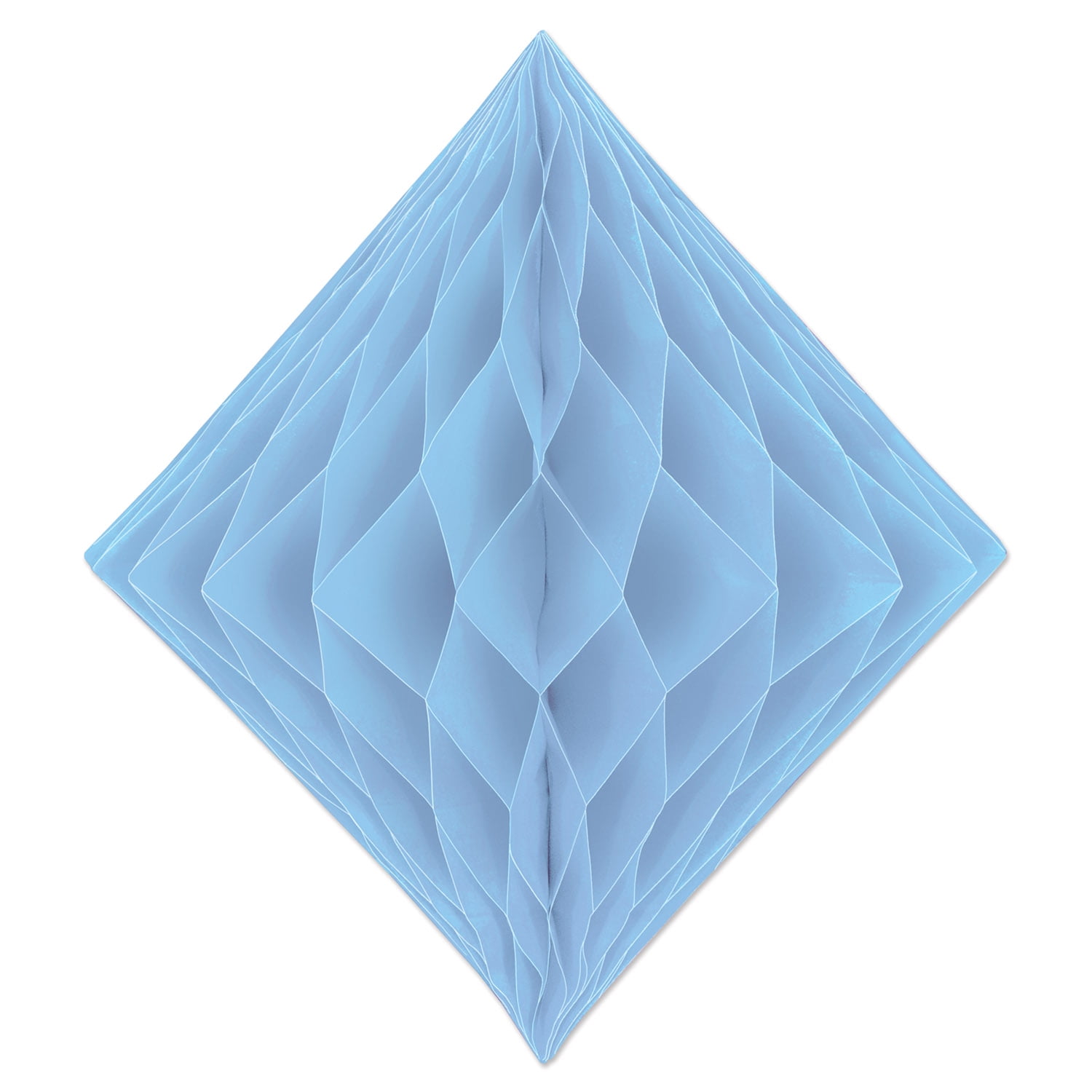 Beistle Club Pack of 12 Honeycomb Baby Blue Diamond Hanging Decorations ...
