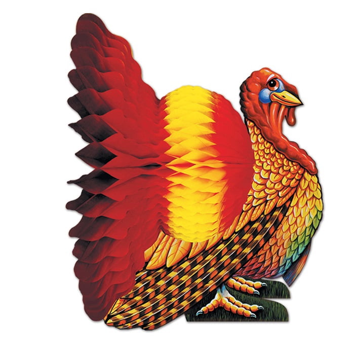 Beistle Club Pack of 12 Vibrantly Colored Thanksgiving Turkey ...