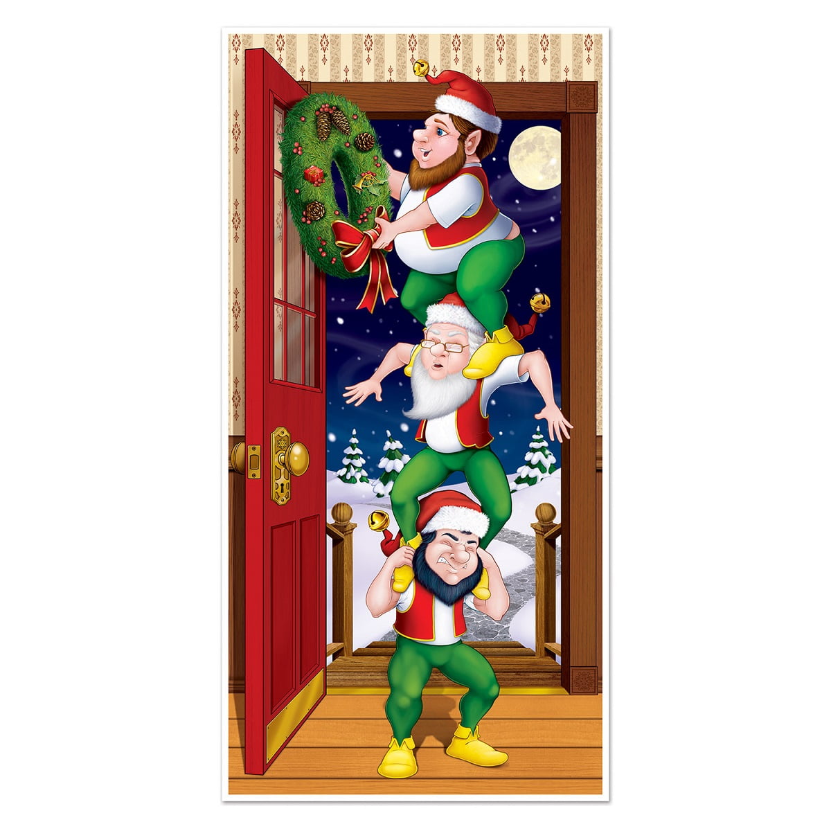 Beistle Club Pack of 12 Winter Wonderland Themed Christmas Elves Door ...