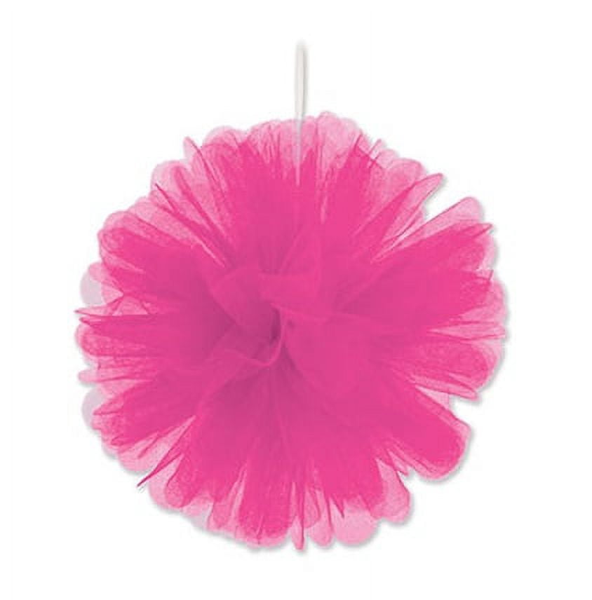 Beistle Club Pack of 24 Wispy Cerise Decorative Tulle Balls Hanging ...