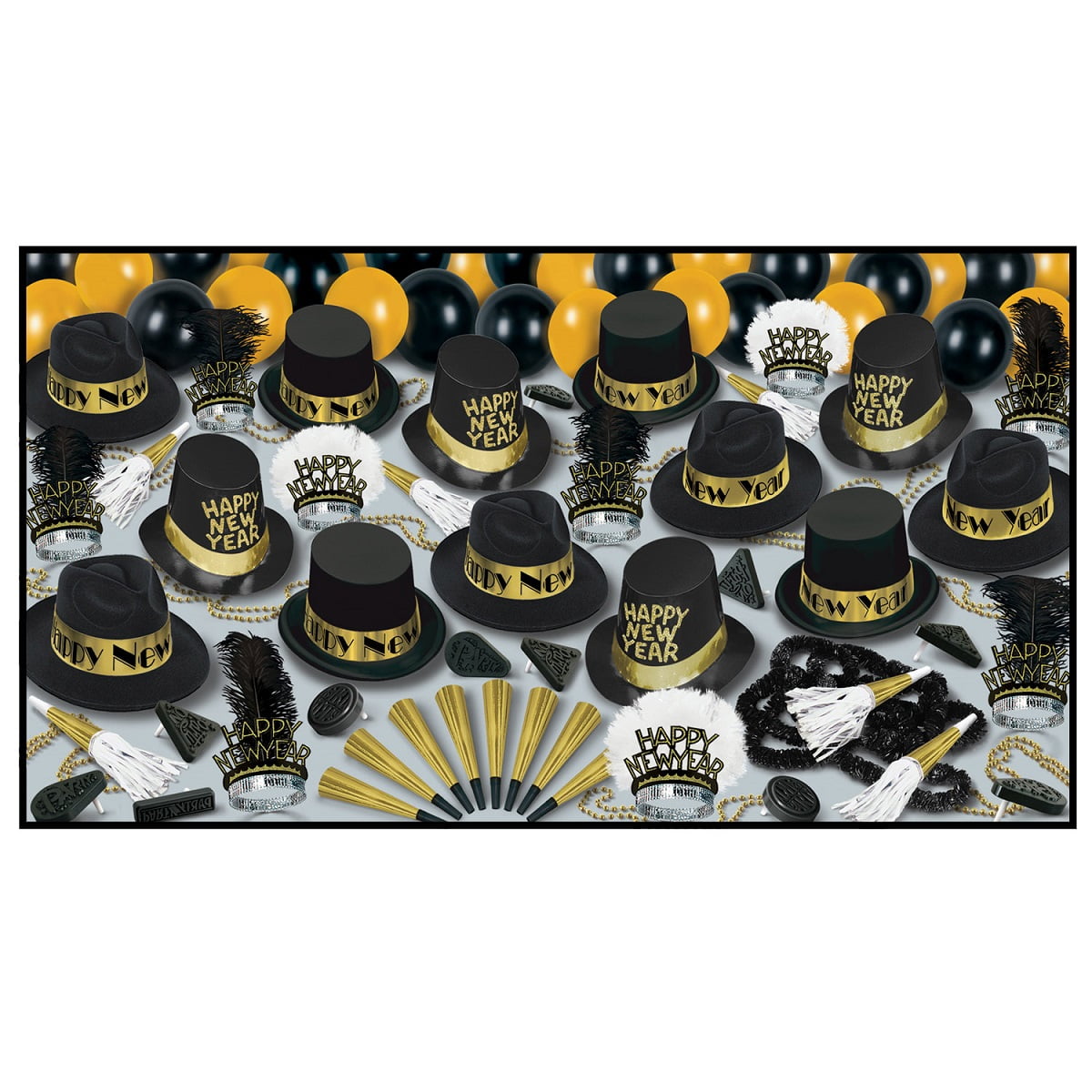 Beistle Club Pack of 50 Grand Deluxe Gold "Happy New Years" Legacy ...