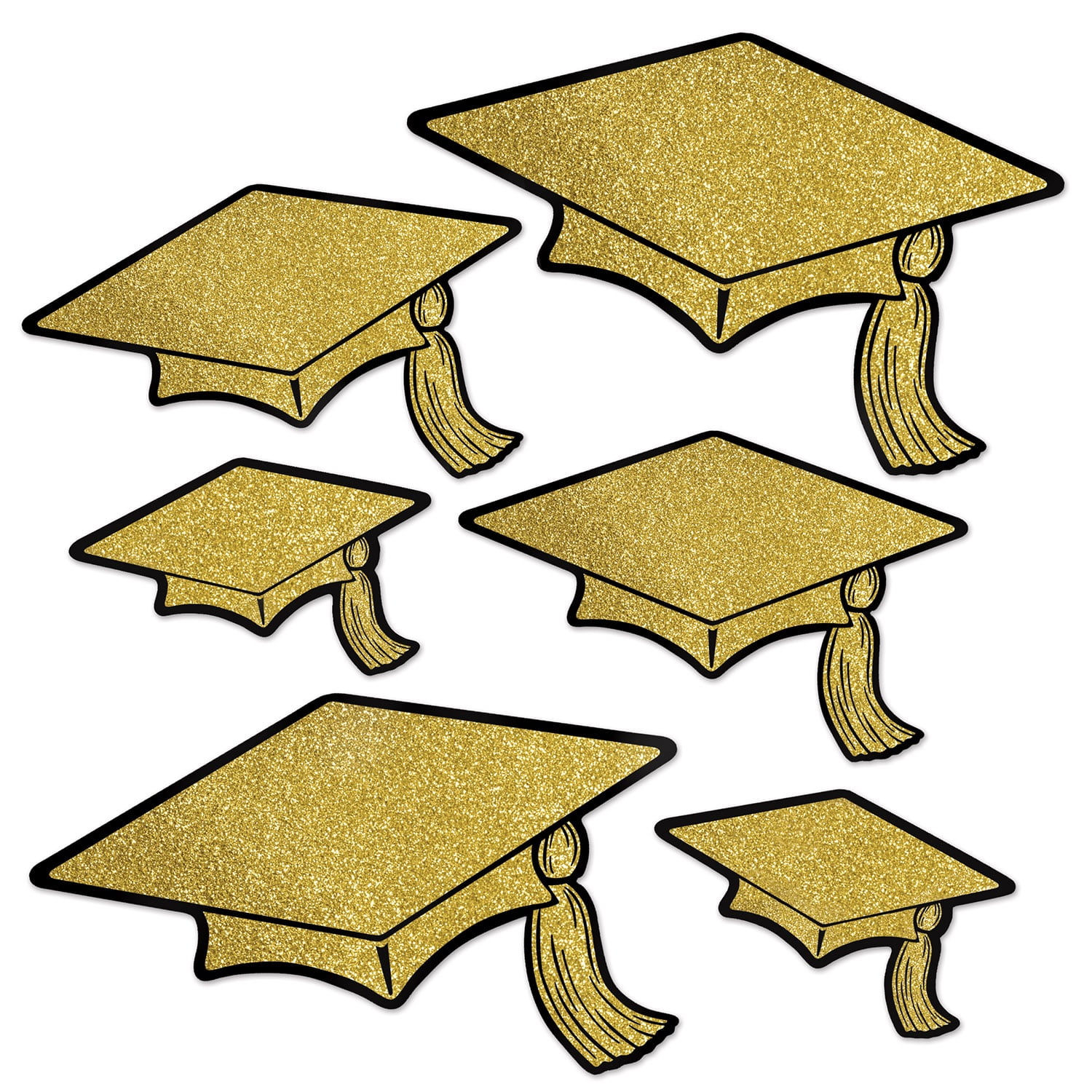 Club Pack of 72 Double Sided Gold Foil Grad Cutouts 14.25" - Walmart.com