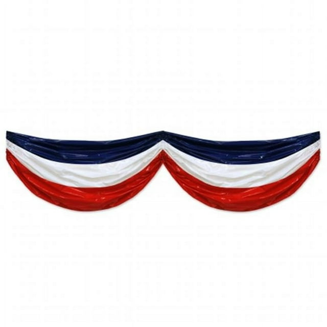 Beistle Company Patriotic Plastic Bunting - Red- White & Blue - Walmart.com