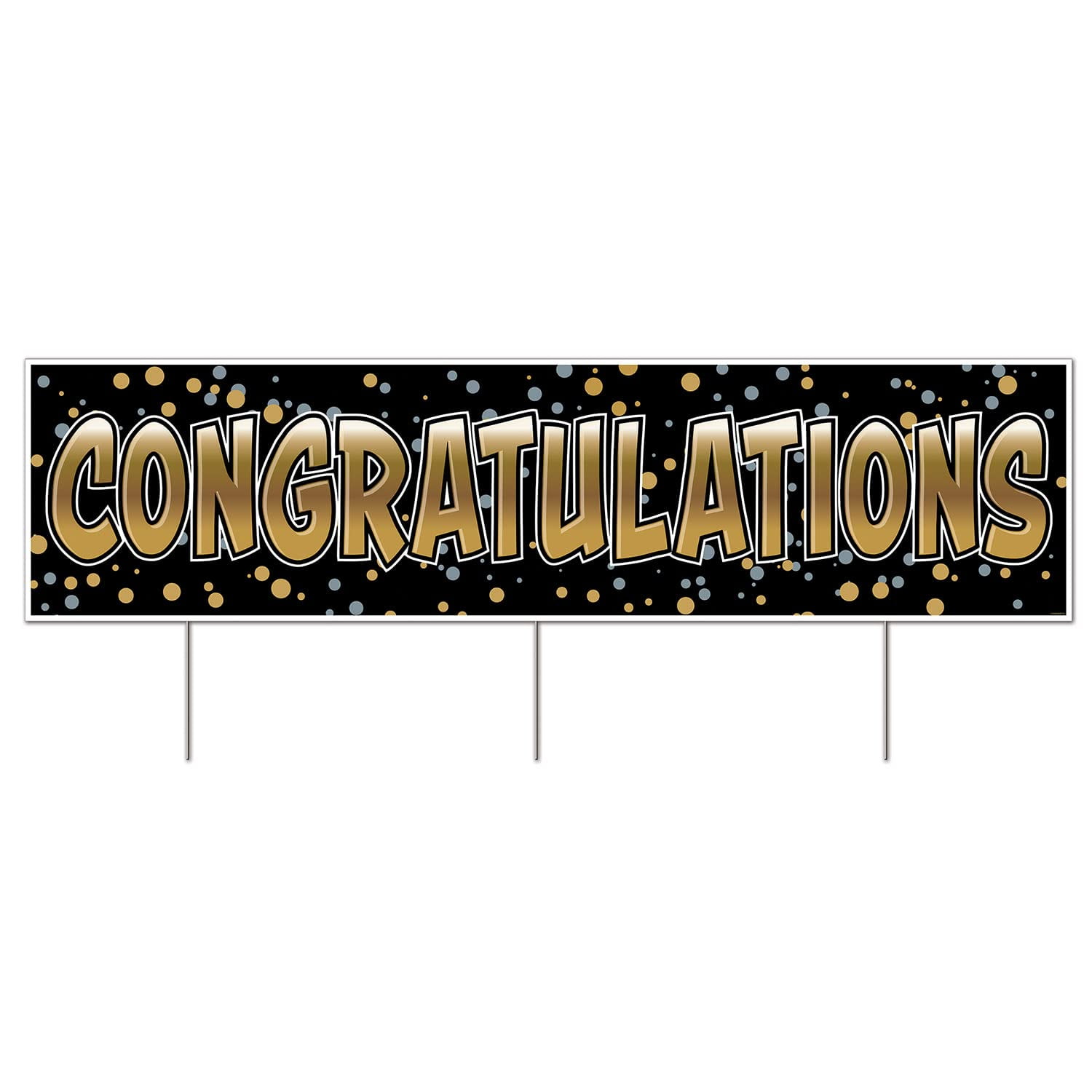 Beistle Durable Plastic Jumbo Congratulations Yard Sign with Metal ...