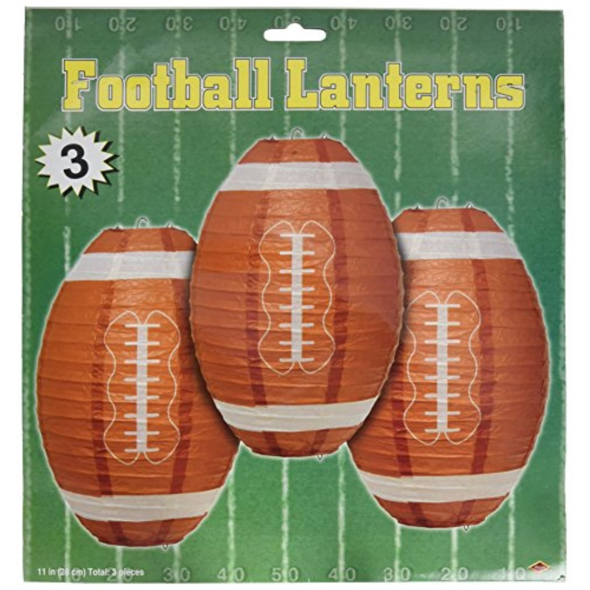 Beistle Football Paper Lanterns, 11-Inch, Brown/White - Walmart.com