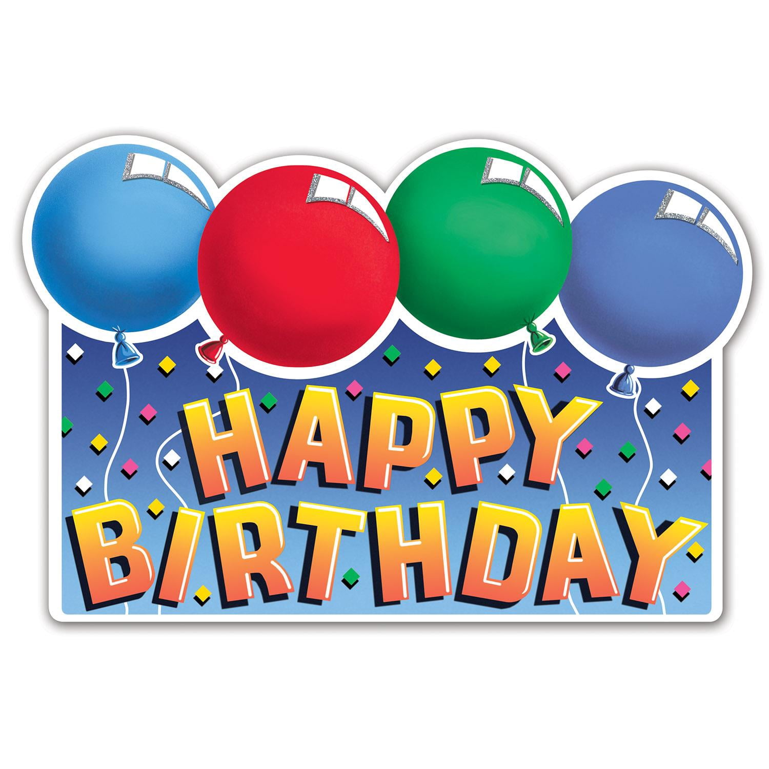 12 Pack Beistle Glittered Happy Birthday Sign - Walmart.com