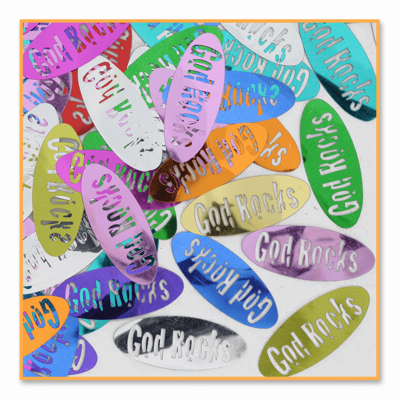 Beistle God Rocks Cutout Plastic Confetti, 1 Pack, Multicolored ...