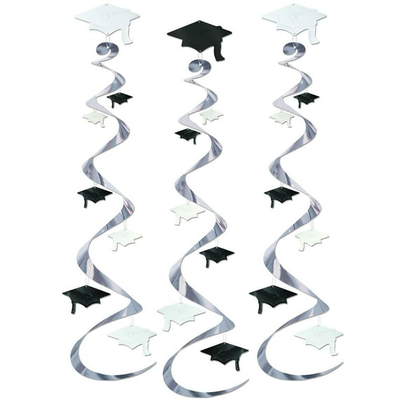 Beistle Grad Cap Twirly Decoration 30" Graduation Plastic Hanging ...