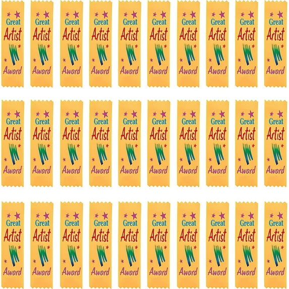 Beistle Great Artist Award Value Ribbons, 11/2 by 61/4-Inch, 30-Pack ...