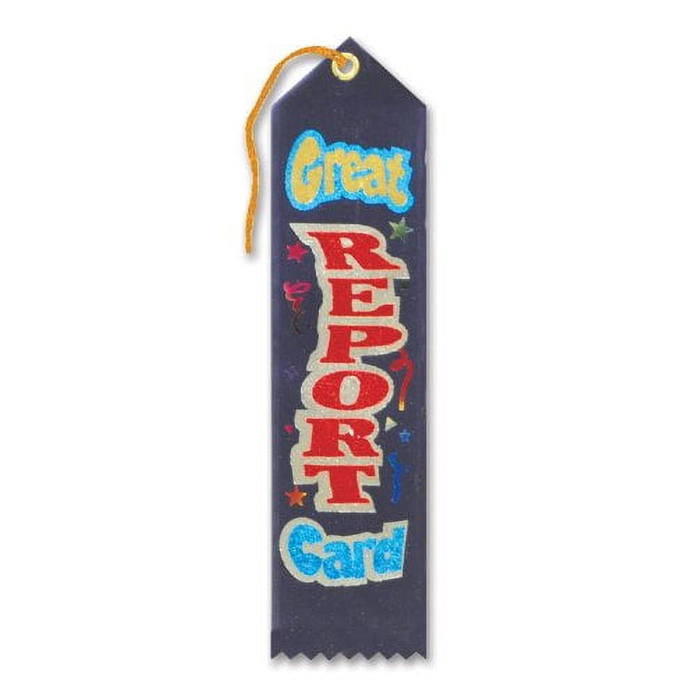 Beistle Great Report Card Ribbon Award, Multicolor - 1pack - Walmart.com