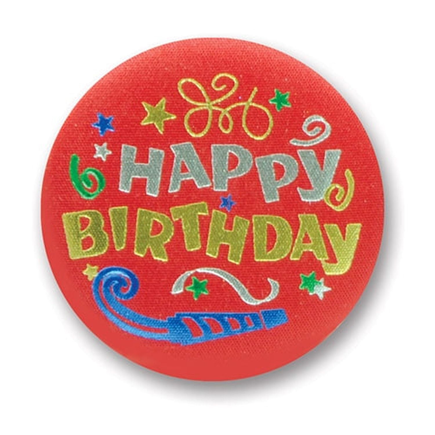 Beistle - Happy Birthday Satin Button - 2" - Pack of 6 - Walmart.com
