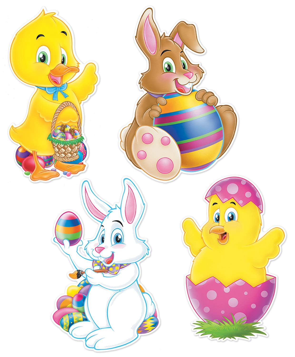 Beistle Happy Easter Bunny and Chicks Cut Outs 4 Piece Spring Time ...