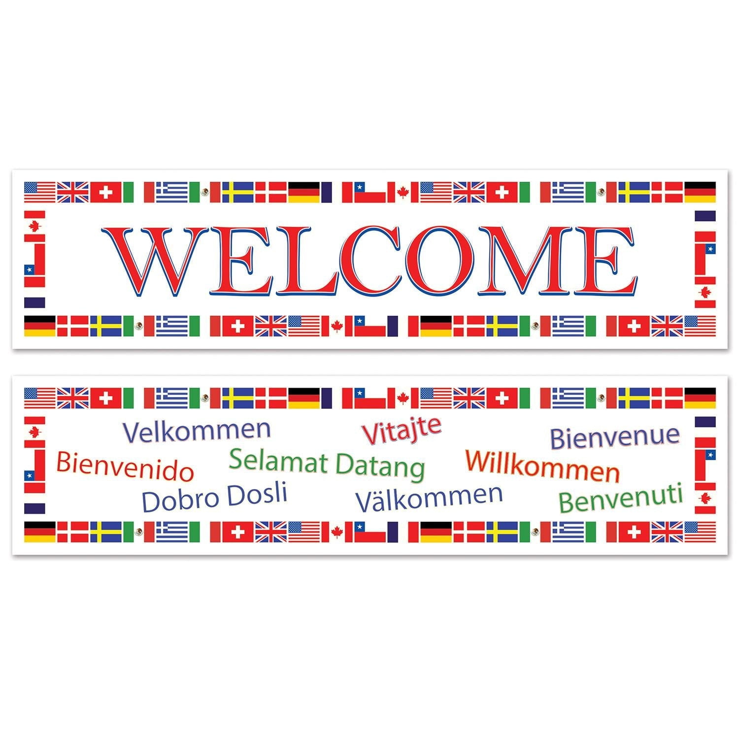 24 Pack Beistle International Welcome Party Banners - Walmart.com