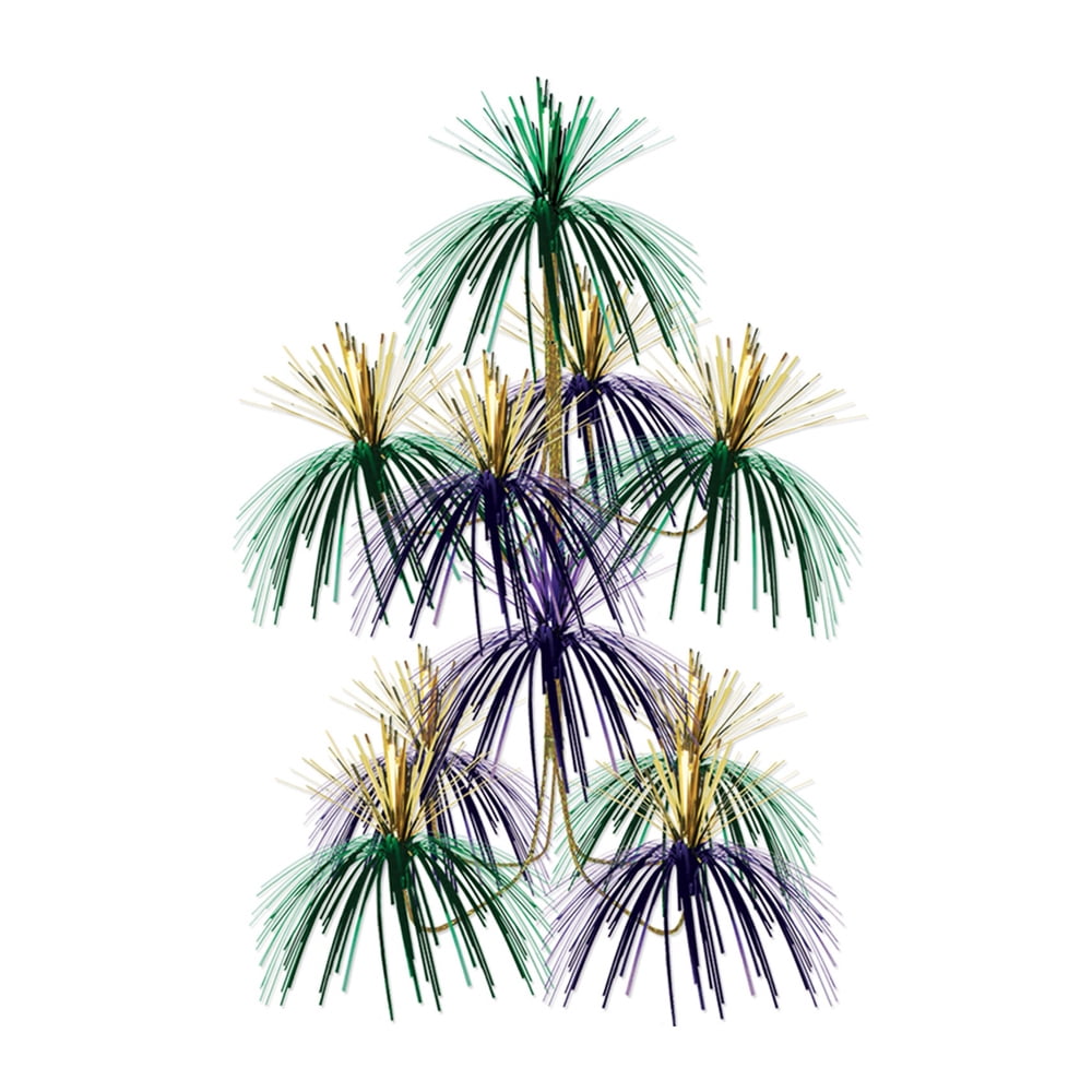 Firework Chandelier 24" X 12" Gold, Green, Purple - 12 Pack (1 Per ...