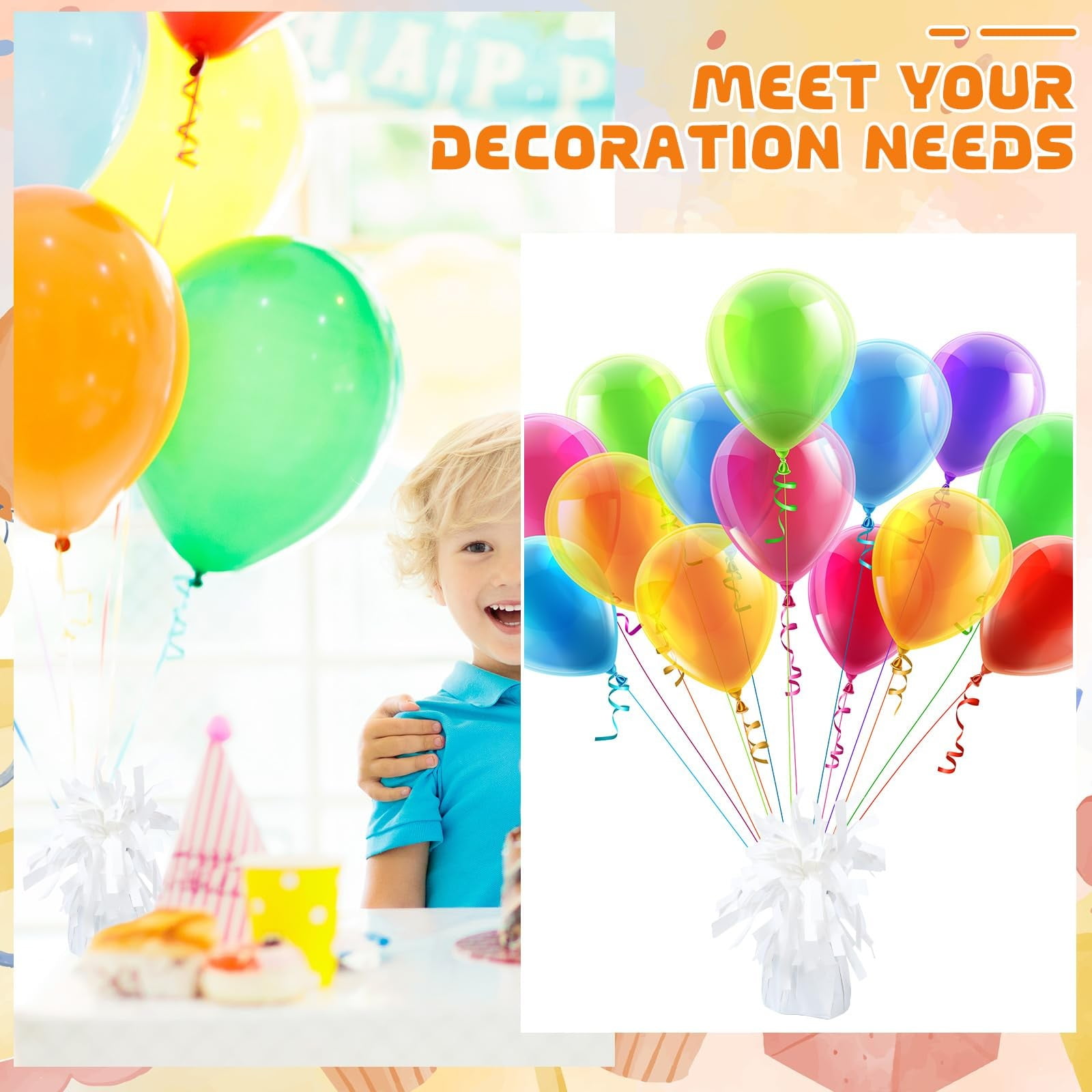 Beistle Metallic Wrapped Balloon Weights, Multicolor Party Decorations ...
