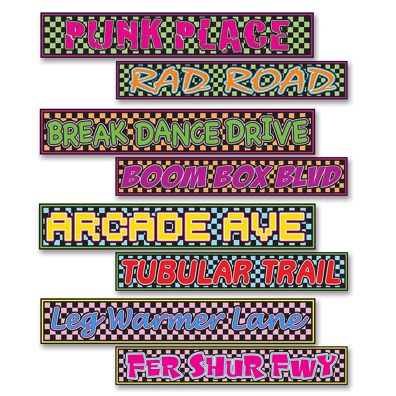 80's Street Sign Cutouts (Pack of 12) - Walmart.com