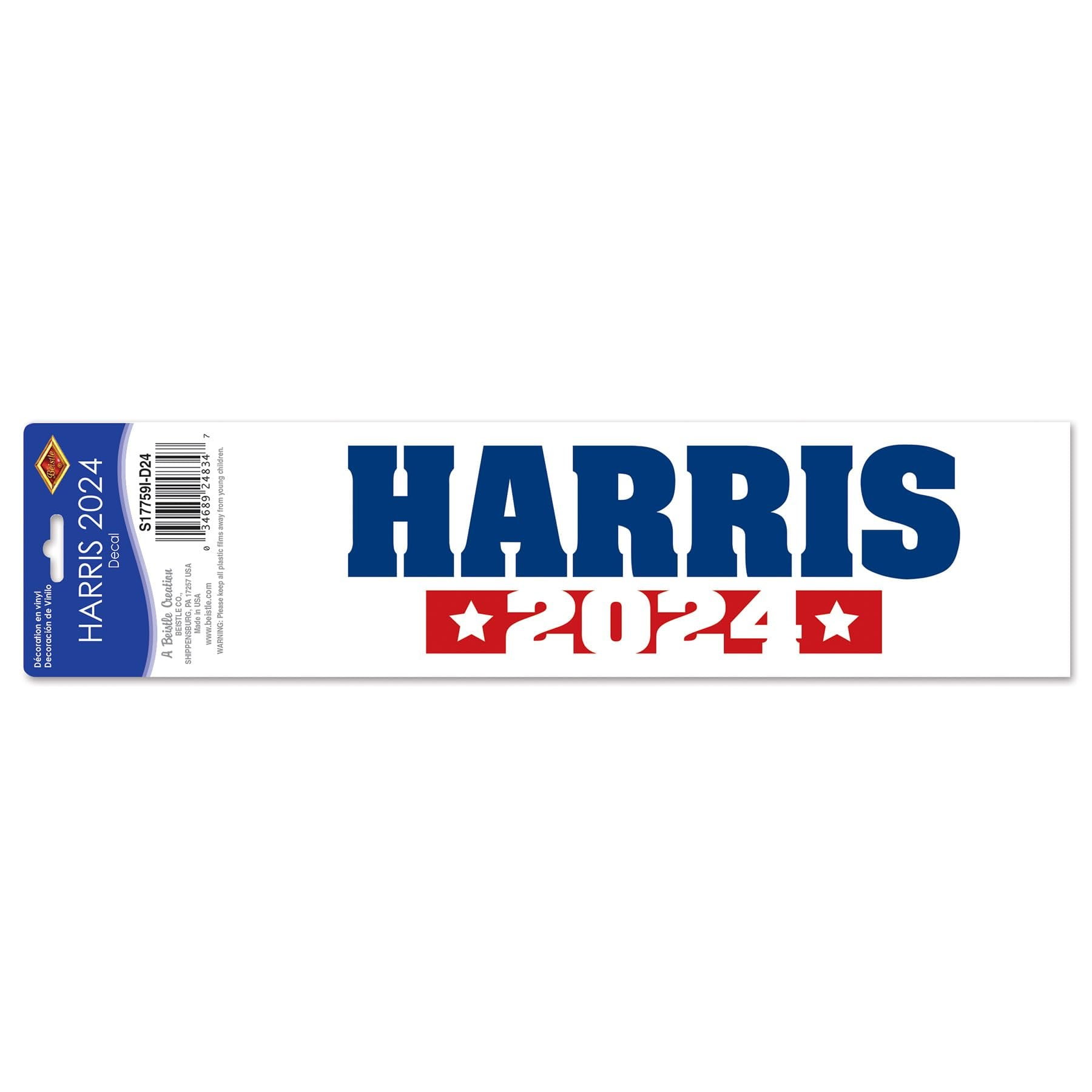 Beistle Pack of 4 Kamala Harris 2024 Democratic Candidate Decal 2.75" x ...