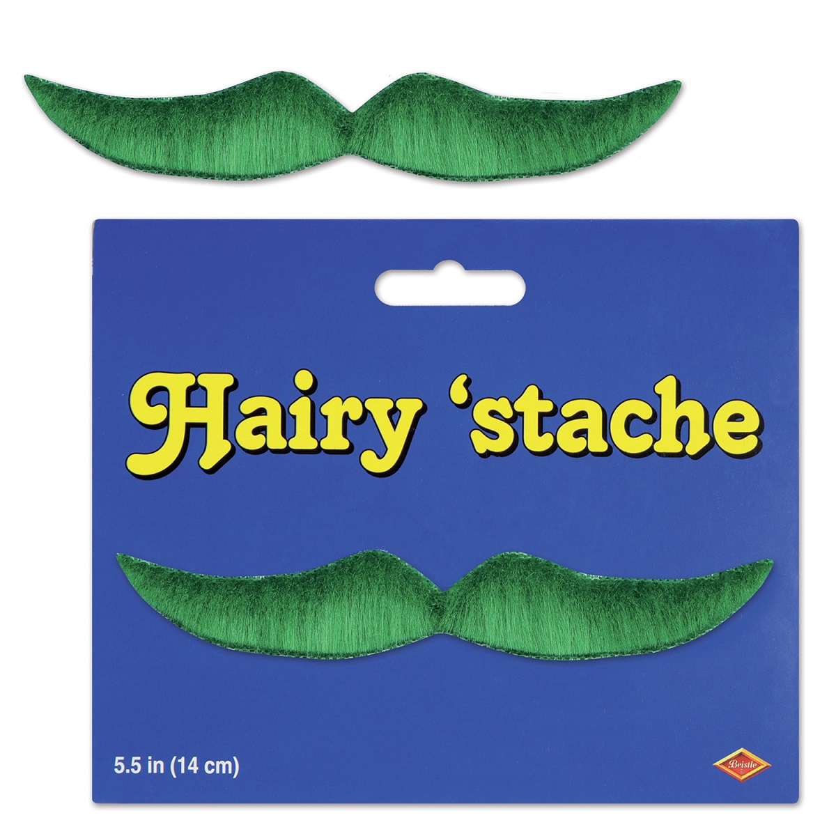Beistle Pack of 12 Green Hairy Mustache Costume Accessories 5.5 ...