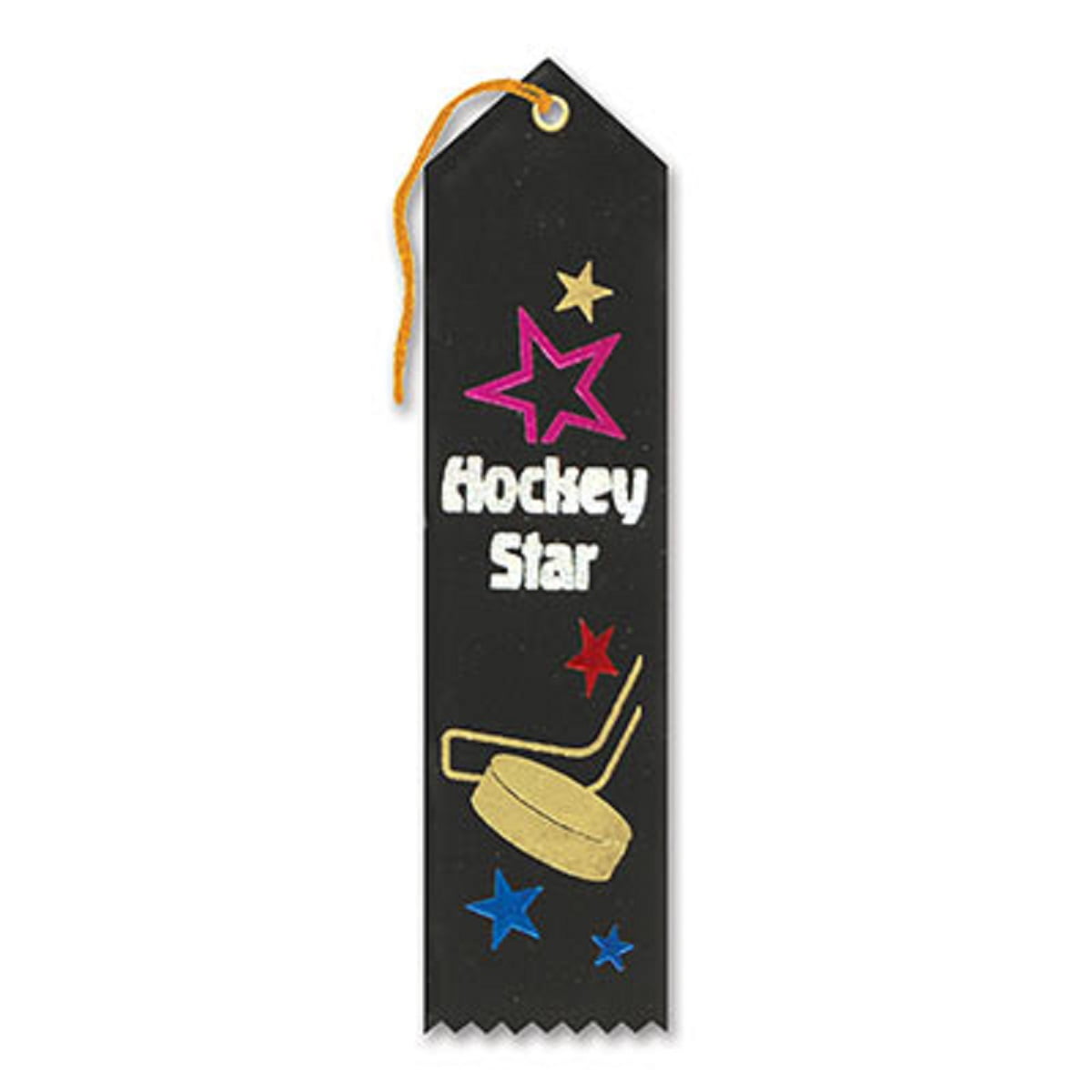 Pack of 6 Black "Hockey Star Award" School Award Ribbon Bookmarks 8 ...